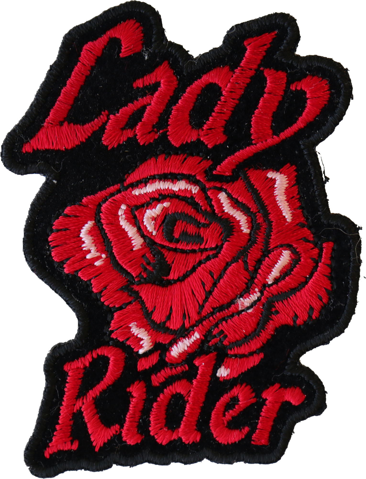 Lady Rider Red Rose Patch, Lady Biker Patches by Ivamis Patches