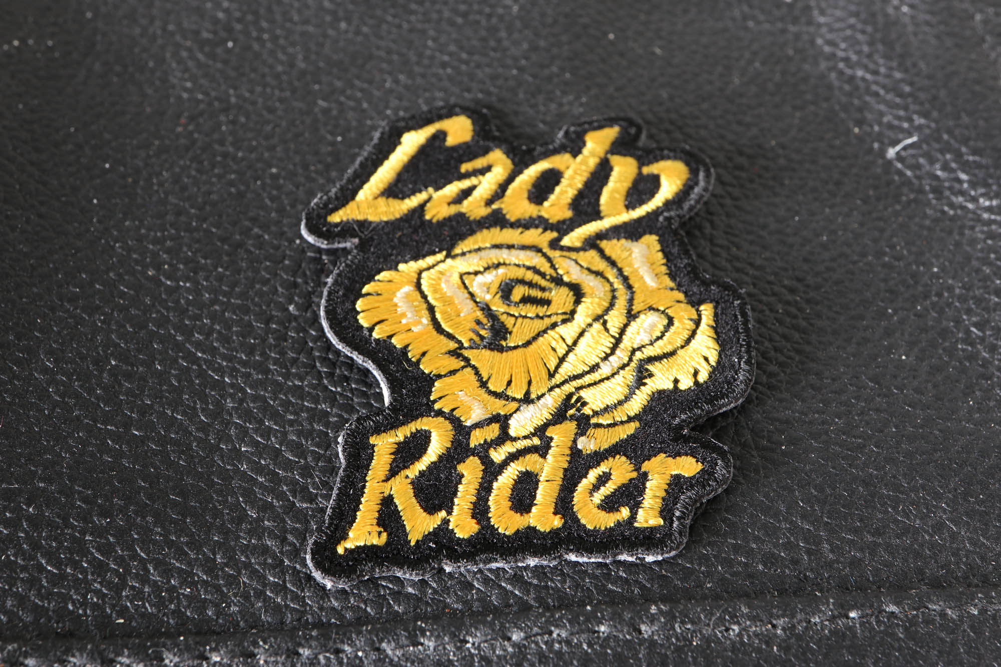 Lady Rider Yellow Rose Iron on Patch for Lady Bikers - Biker Patches ...