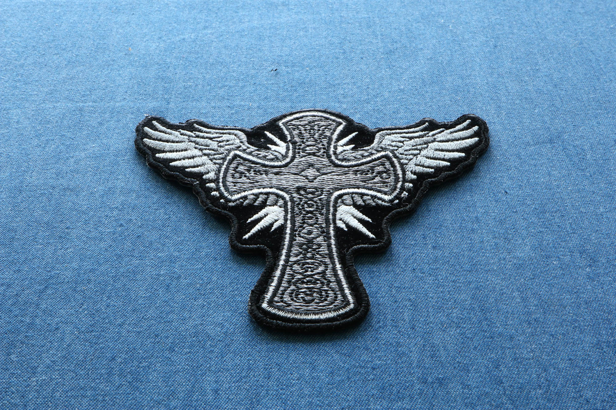 Cross with Wings Iron on Christian Patch by Ivamis Patches