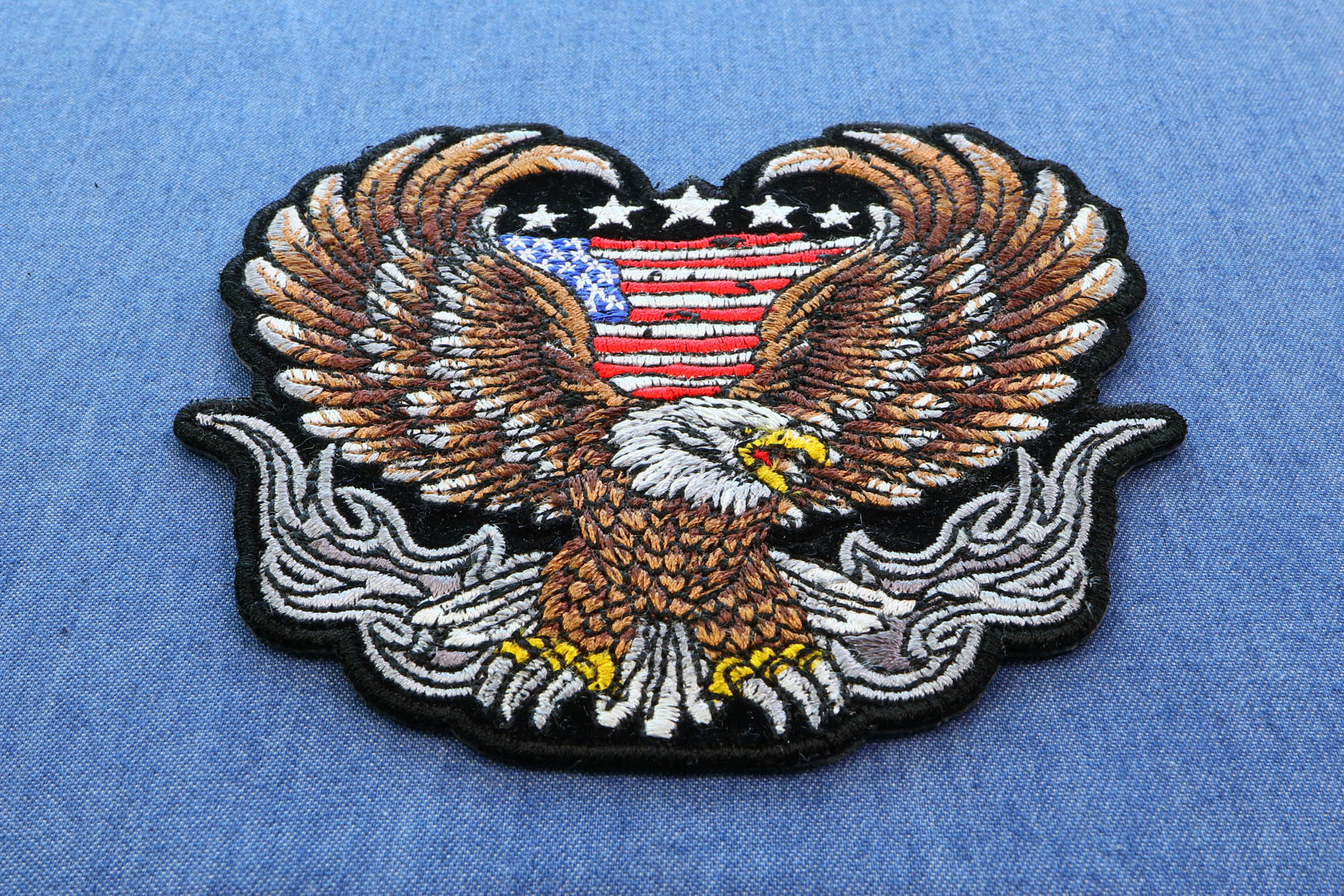 Patriotic Biker Eagle Iron-on Patch for Jackets by Ivamis Patches