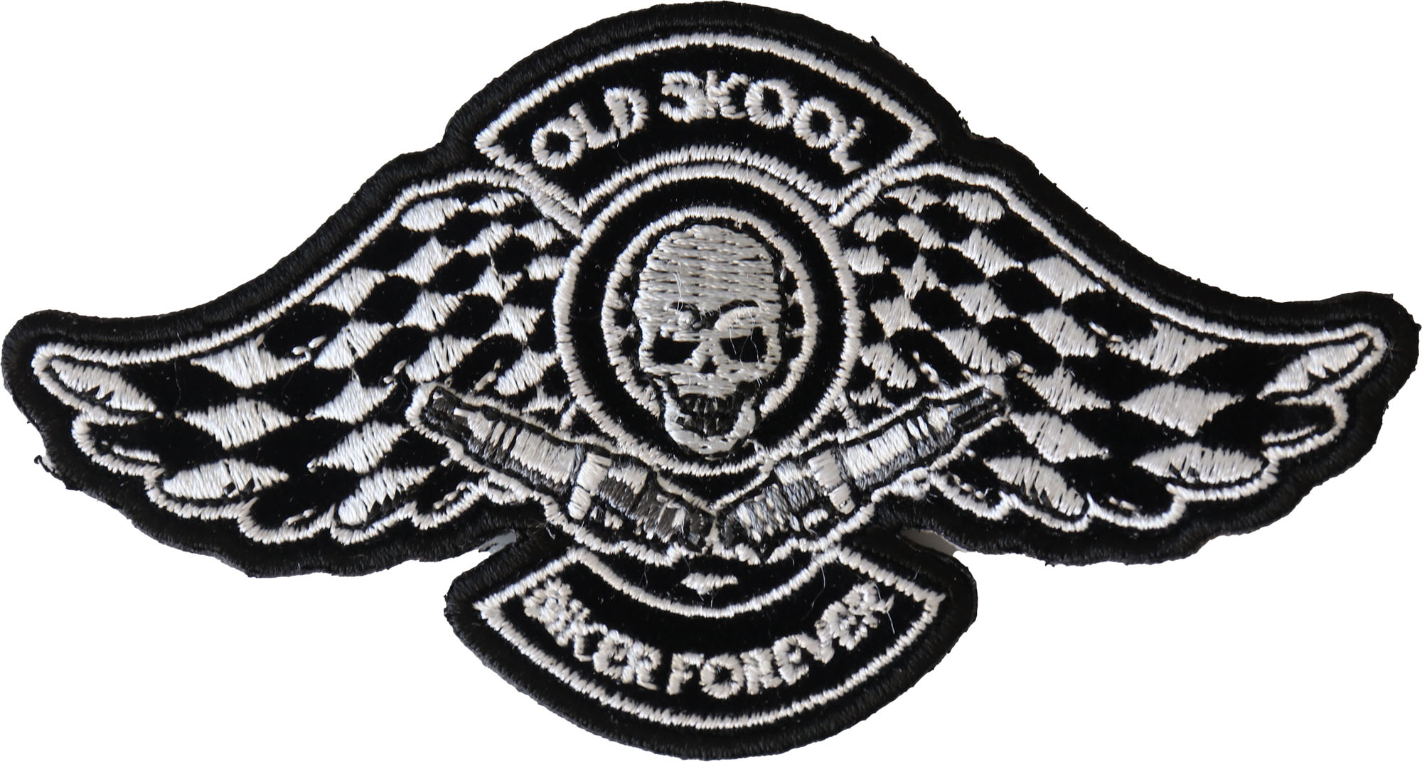 Old Skool Biker Forever Patch, Biker Skull Patches by Ivamis Patches