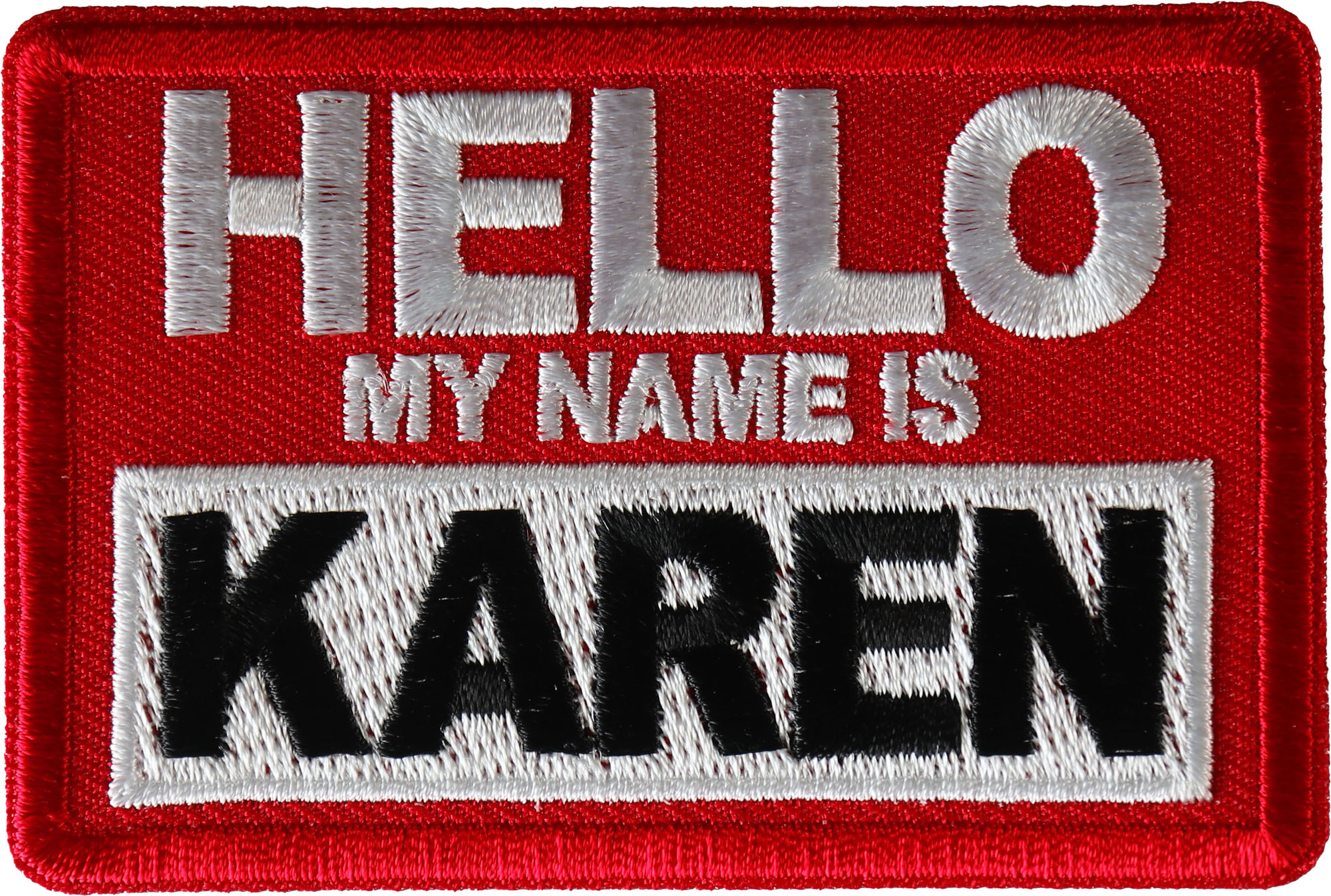 Hello My Name is Karen Funny Iron on Patch - Iron on Funny Patches by ...