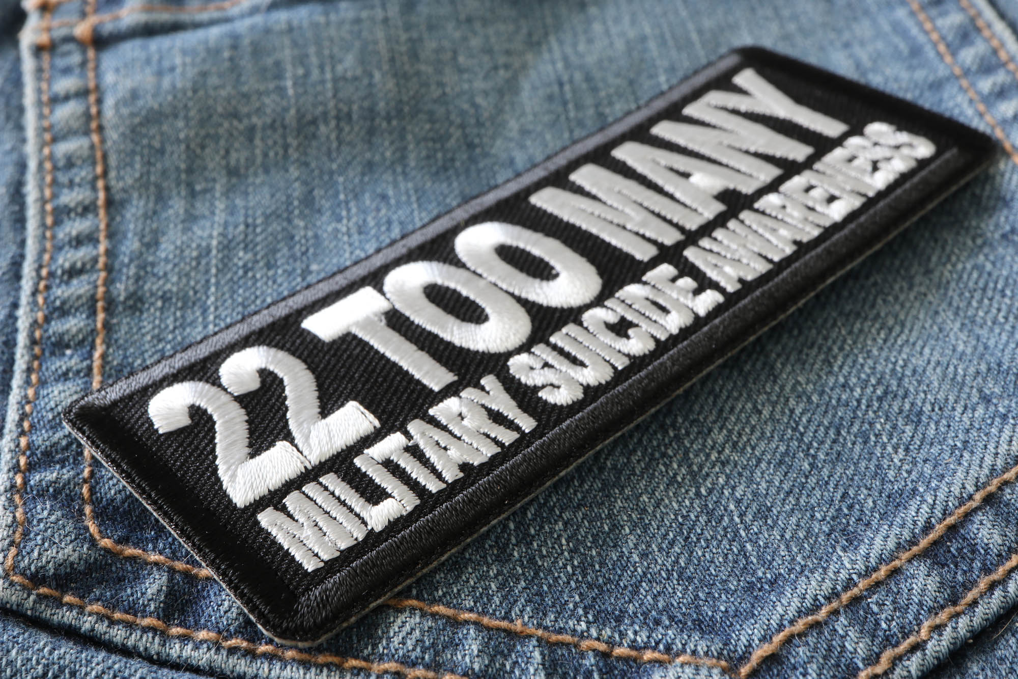 22 Too Many Military Suicide Awareness Patch, Patriotic Saying Patches ...