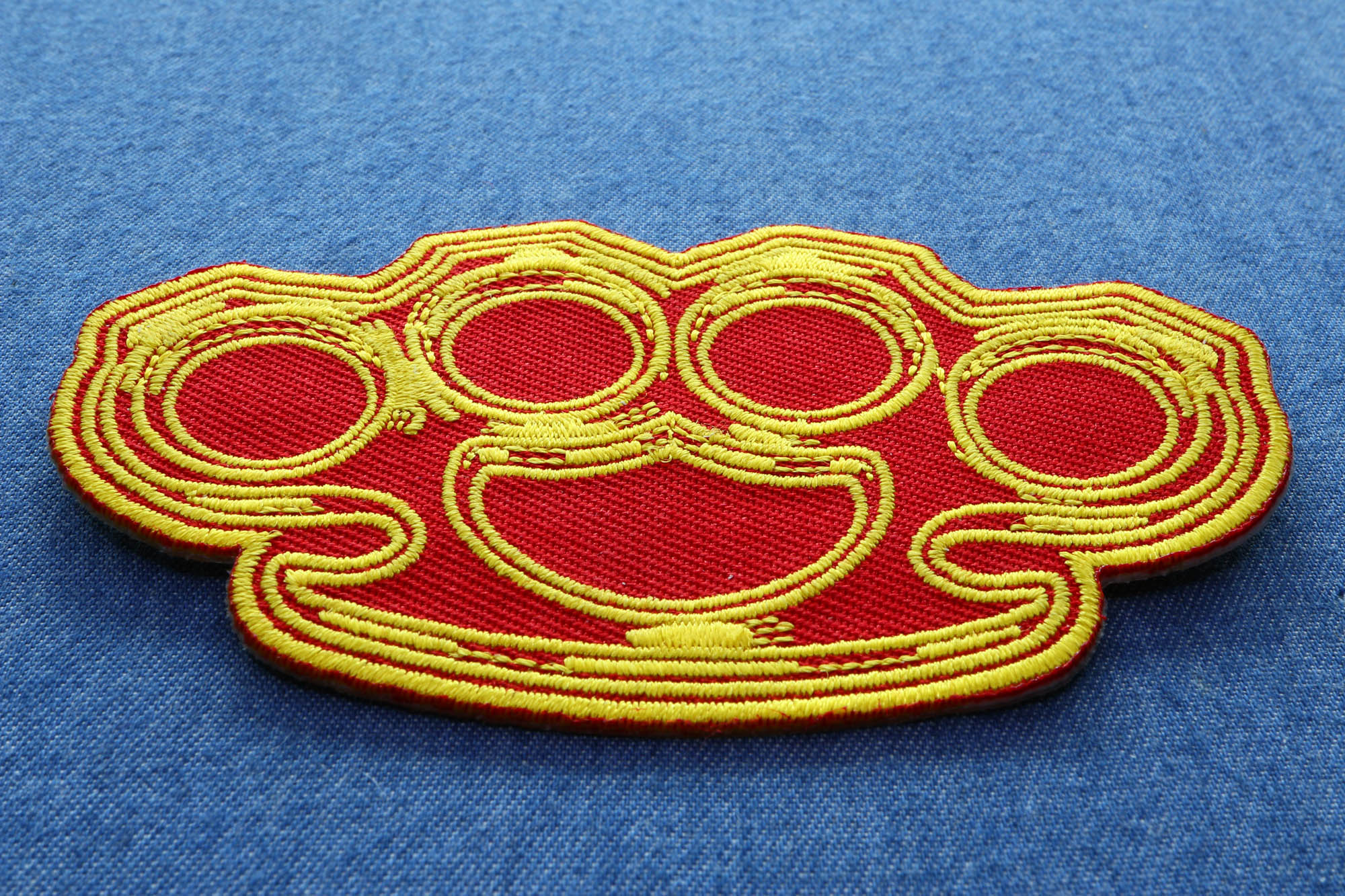 Brass Knuckles in Red and Yellow Patch by Ivamis Patches