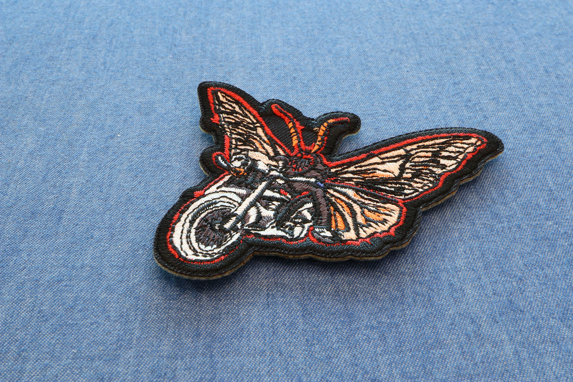 Moth Biker Patch, Biker Vest Patches, Sew or Iron on Patch by Ivamis ...