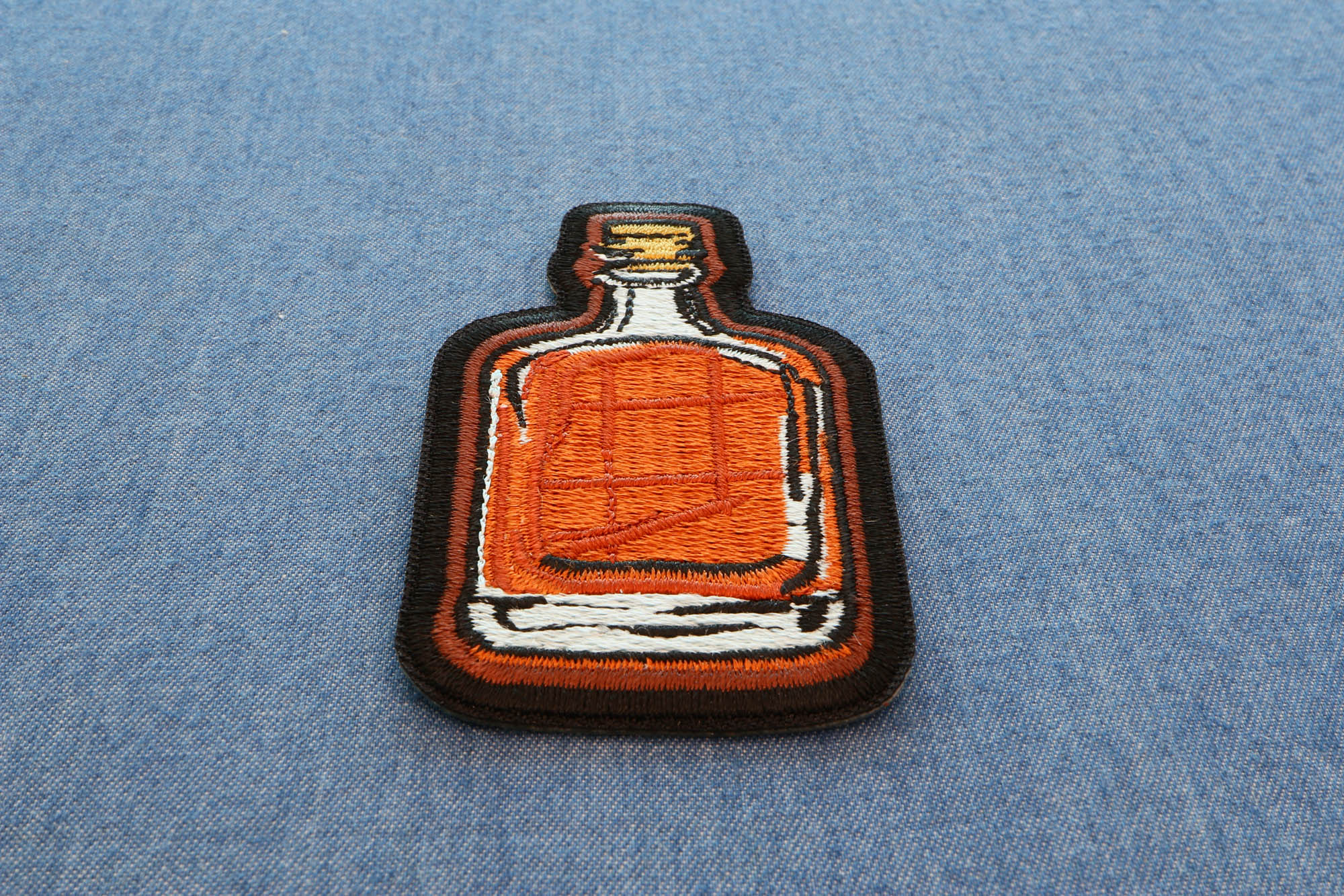 Whiskey Bottle Iron on Patch - Iron on Novelty Patches by Ivamis Patches