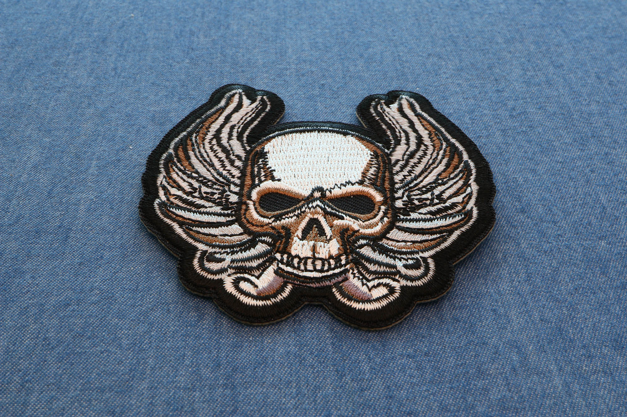 Skull and Wings Patch, Biker Skull Patches by Ivamis Patches