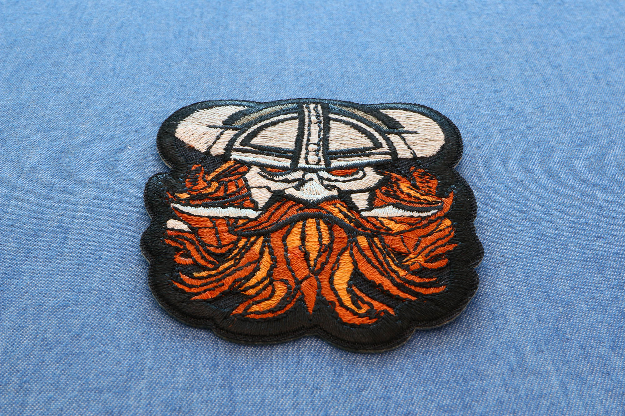 Beard Viking Iron on Patch - Iron on Novelty Patches by Ivamis Patches