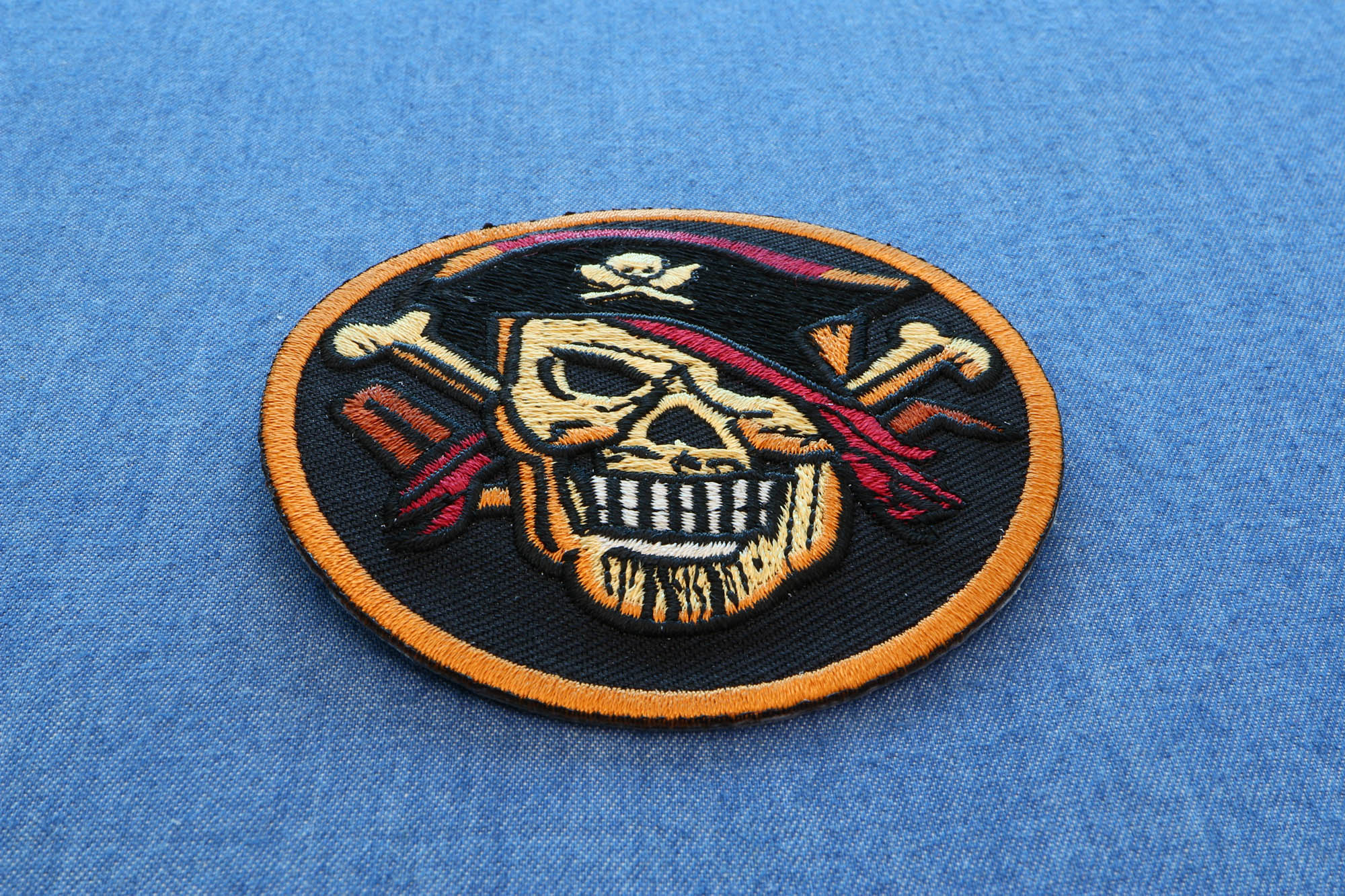 Pirate Skull with Cross Bones Patch, Skull Patches by Ivamis Patches