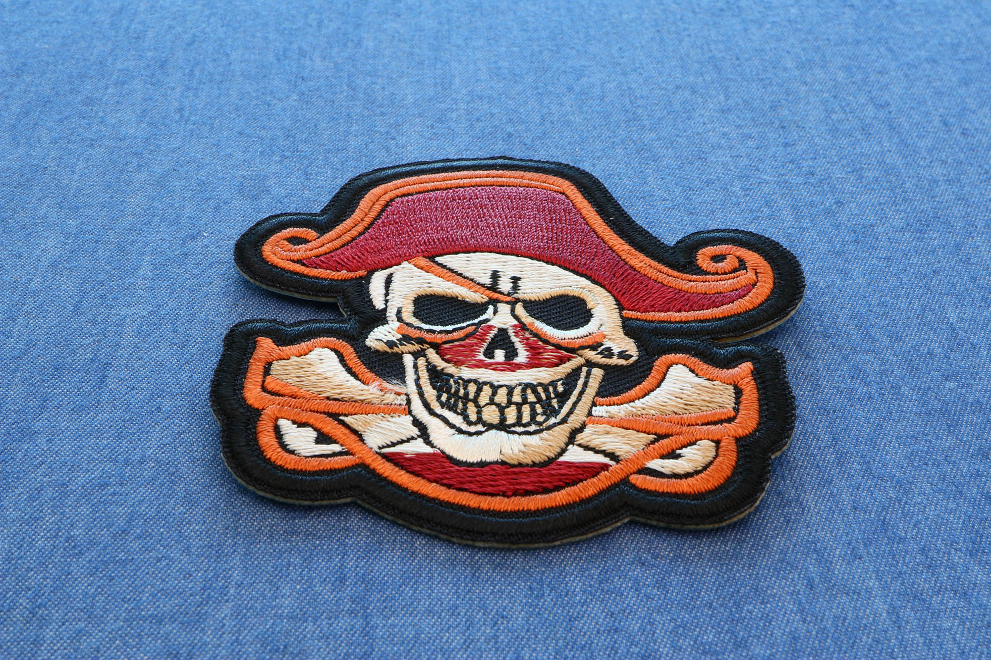 Pirate Skull Cross Bones and Hat Patch, Skull Patches by Ivamis Patches