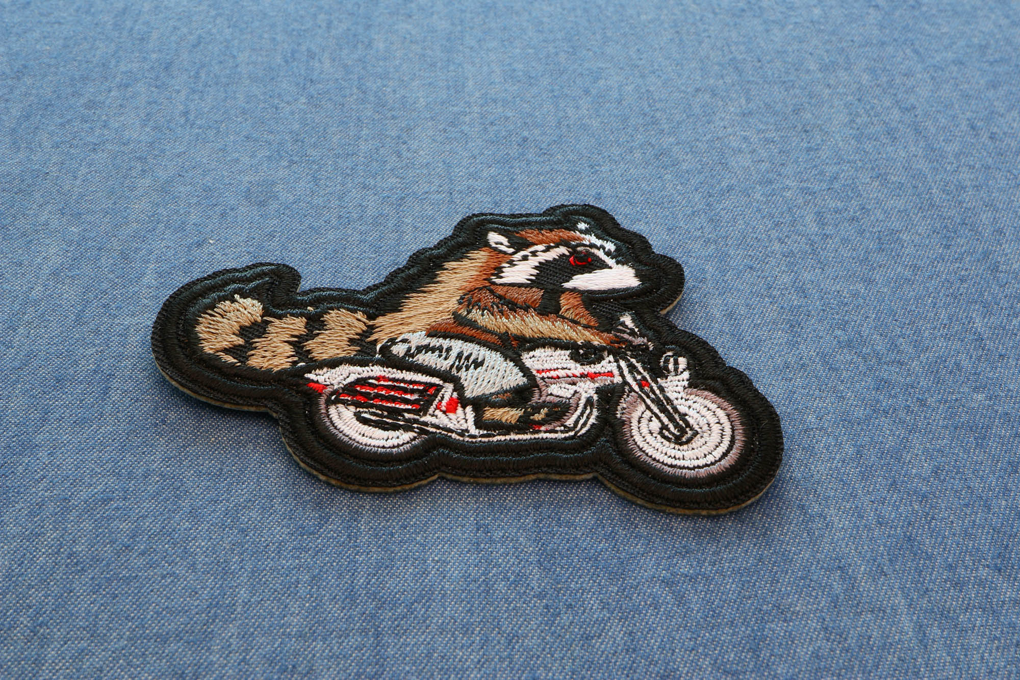 Raccoon on Motorcycle Patch, Cute Animal Patches by Ivamis Patches