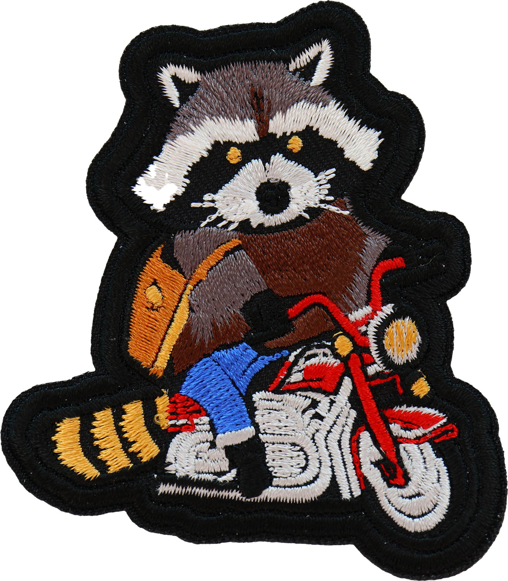 Raccoon Biker on Motorcycle Patch, Cute Animal Patches by Ivamis Patches