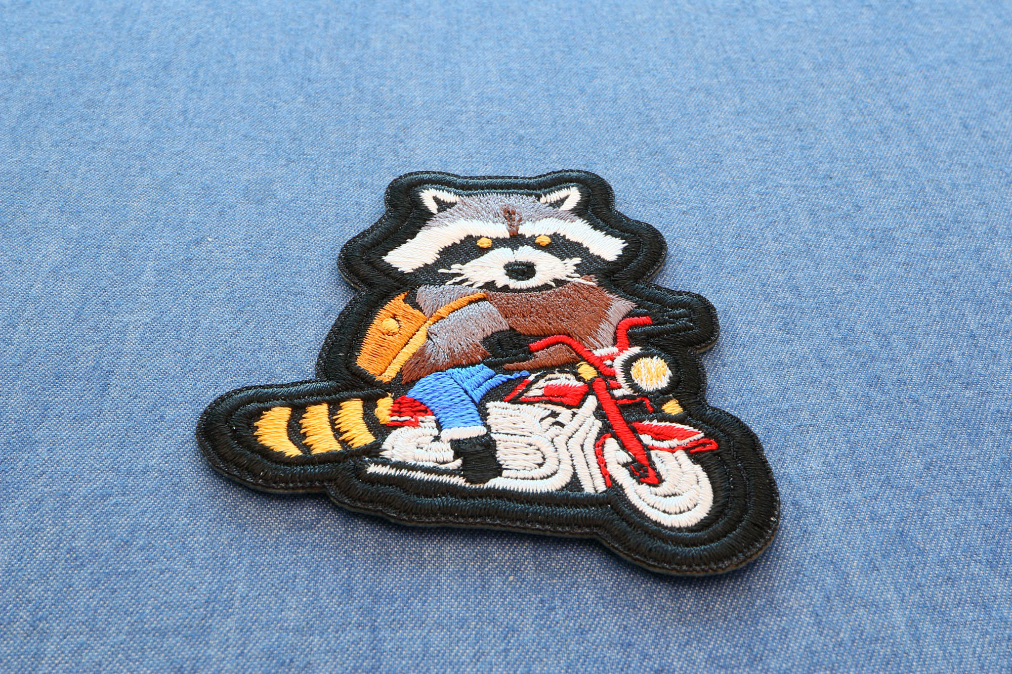 Raccoon Biker on Motorcycle Patch, Cute Animal Patches by Ivamis Patches