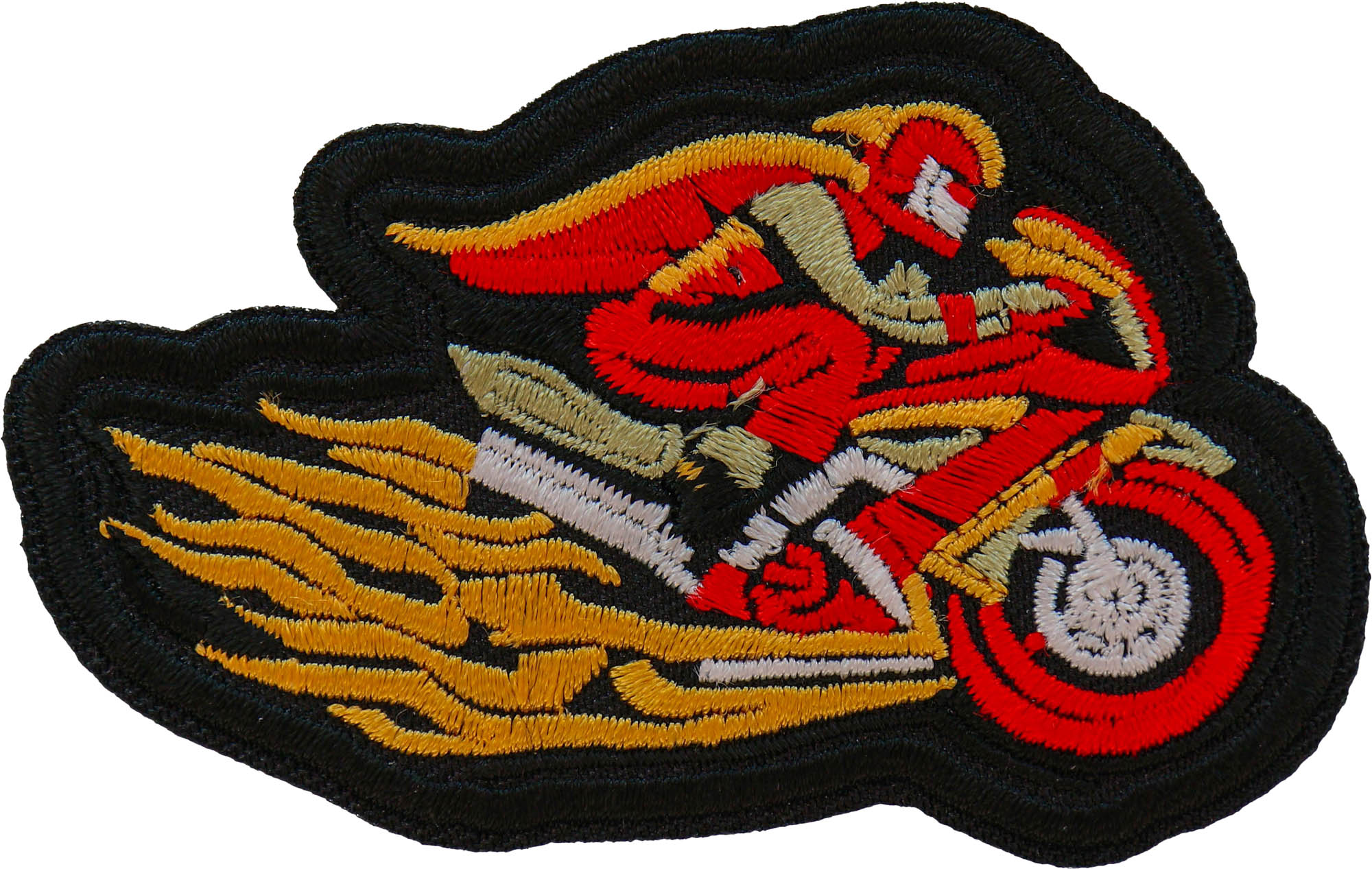 Red Cape Biker on Motorcycle Patch, Motorcycle Patches by Ivamis Patches