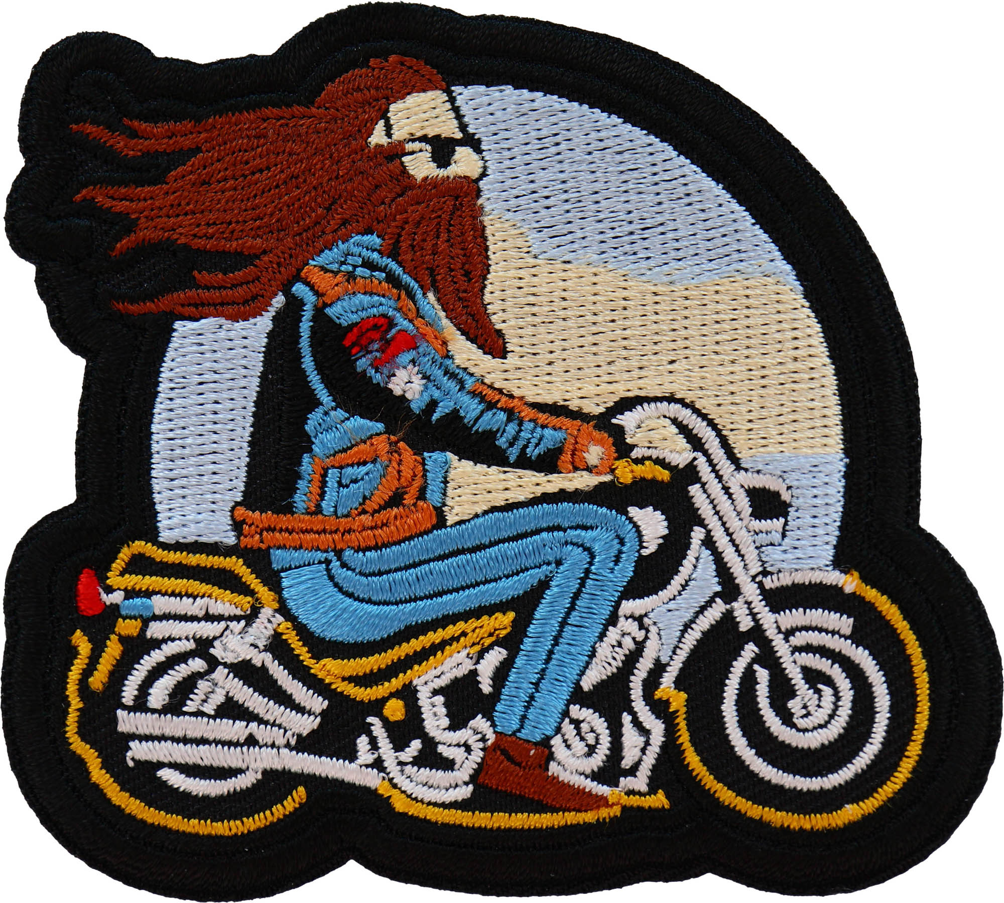 Biker on Motorcycle Patch, Motorcycle Patches by Ivamis Patches