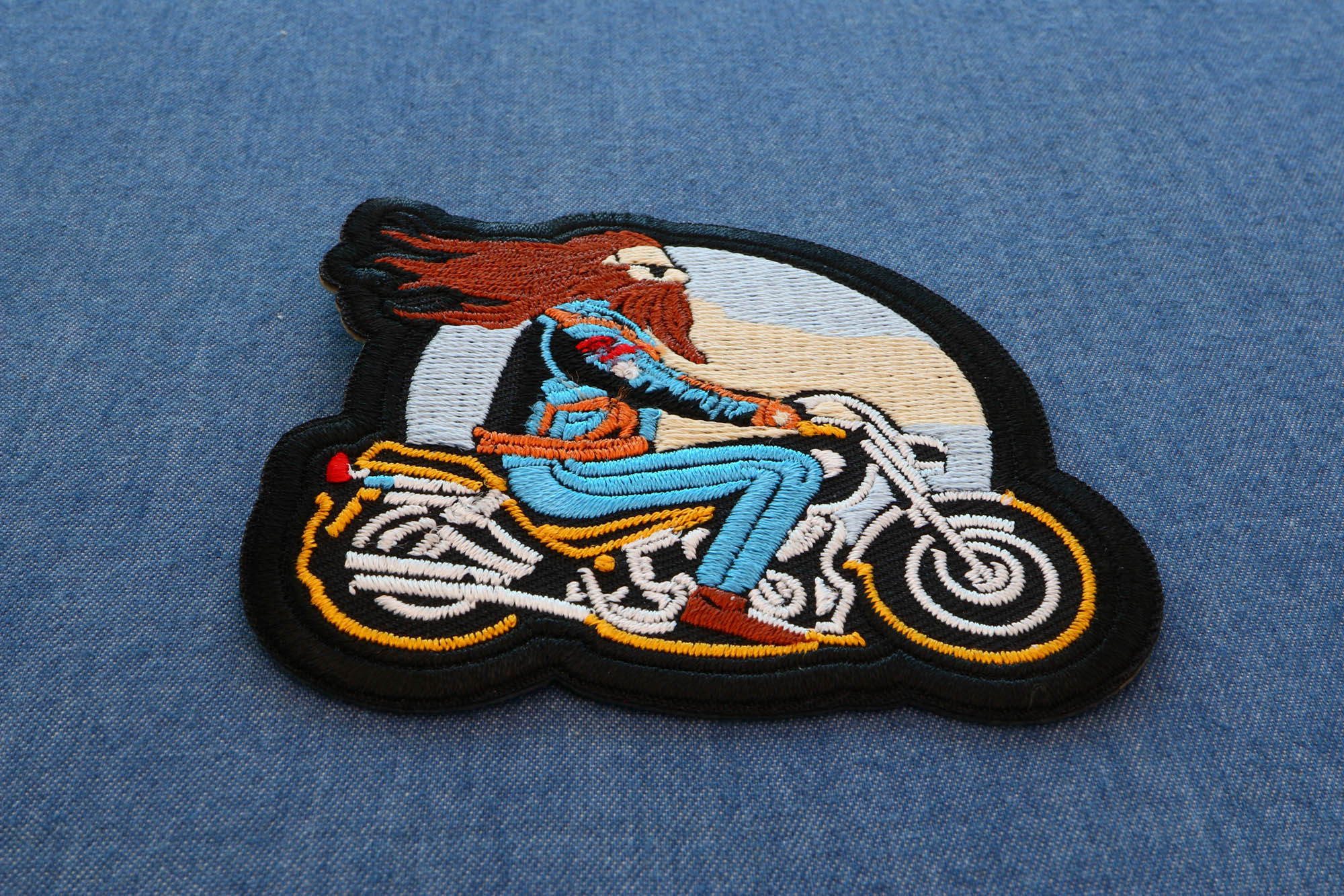 Biker on Motorcycle Patch, Motorcycle Patches by Ivamis Patches