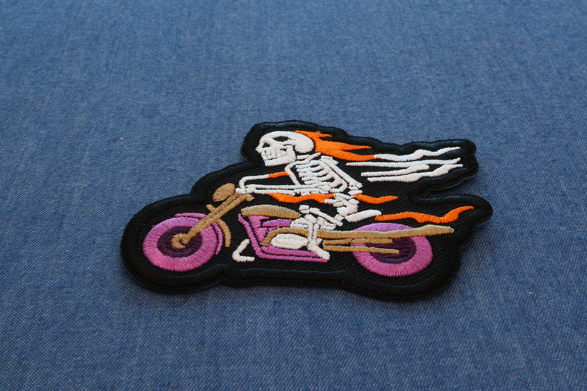 Skelo Motorcycle Rider Patch, Biker Skull Patches by Ivamis Patches