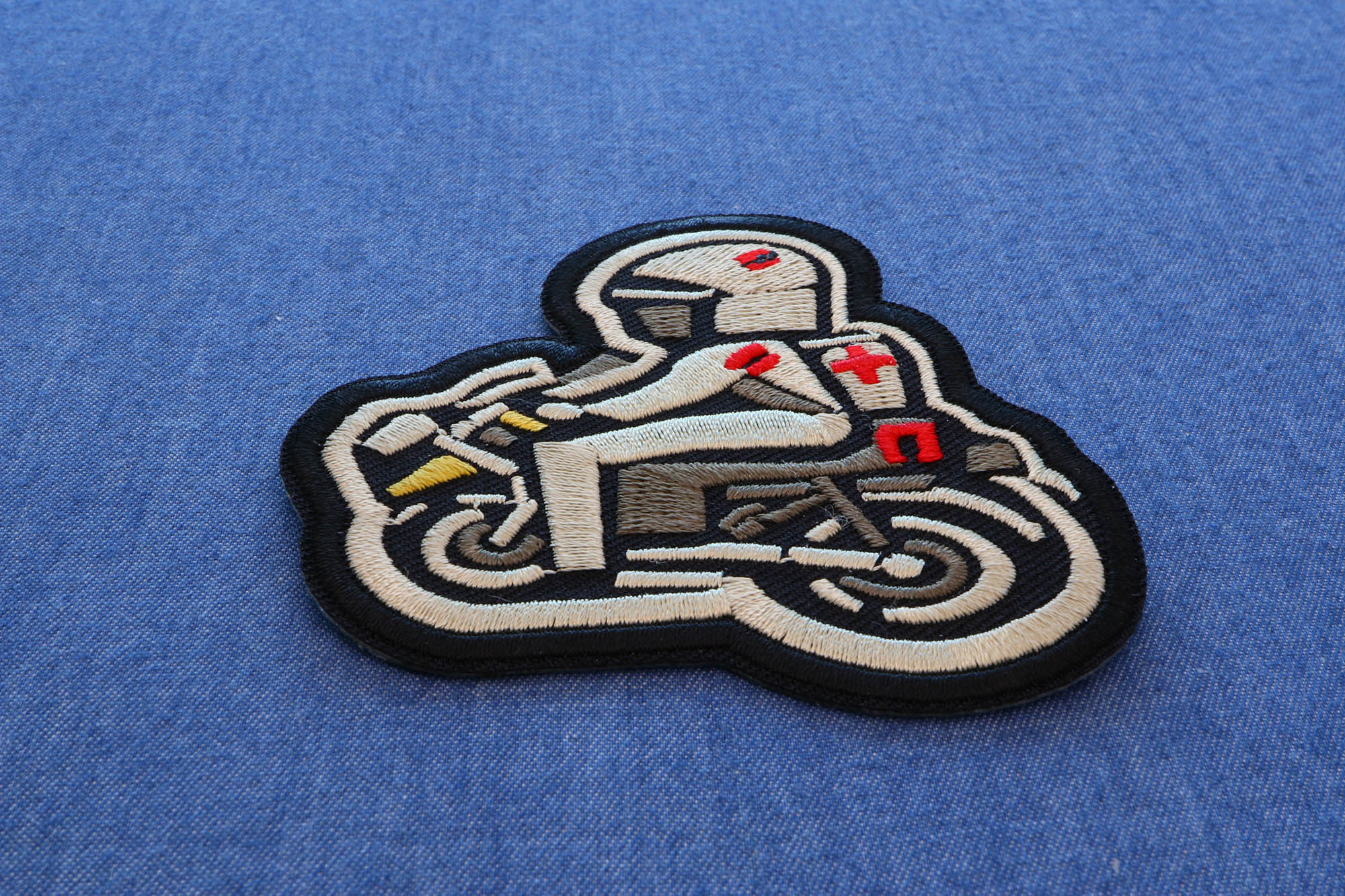 EMT Biker on Motorcycle Patch, Motorcycle Patches by Ivamis Patches
