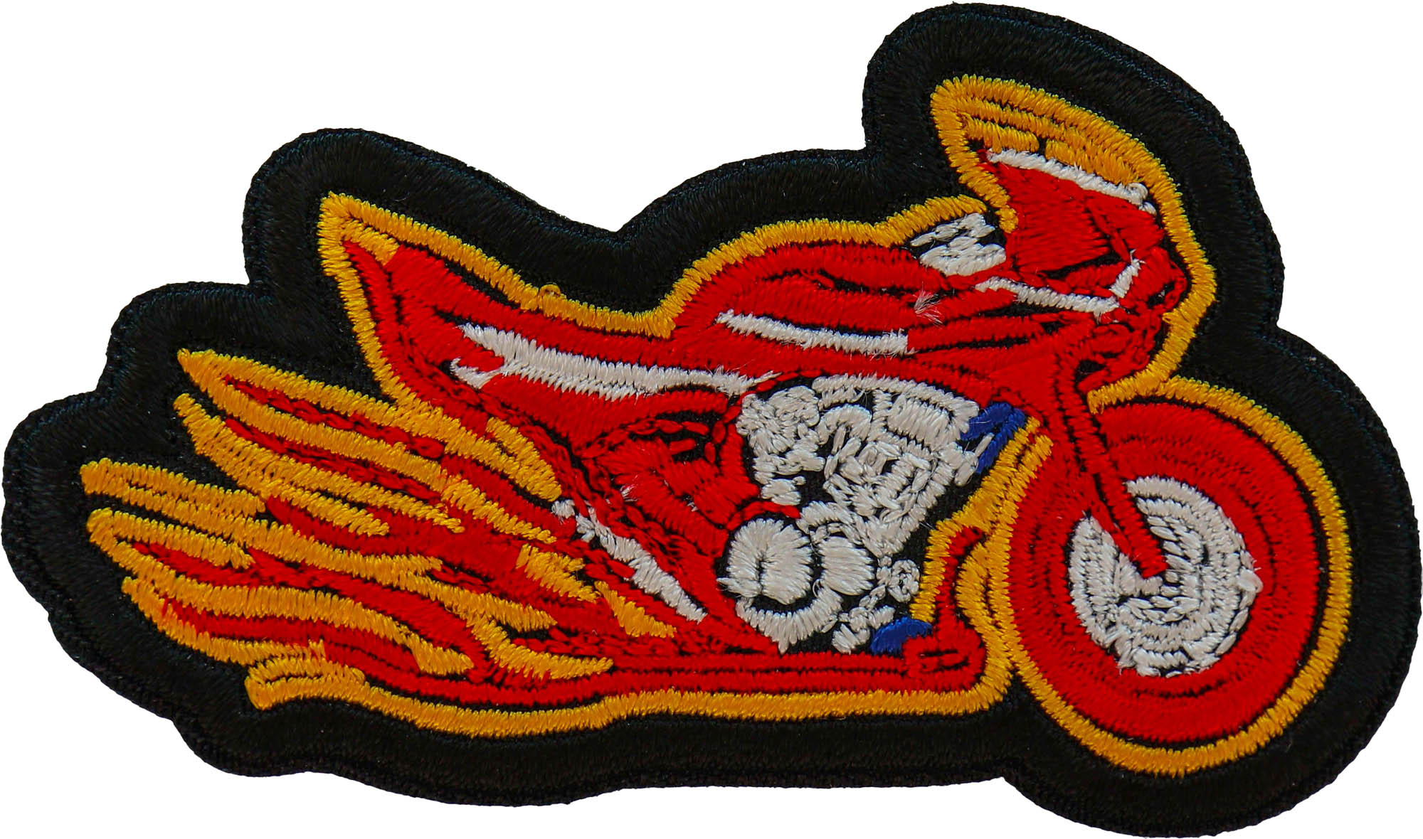 Flaming Crotch Rocket Motorcycle Patch, Biker Vest Patches, Sew or Iron ...