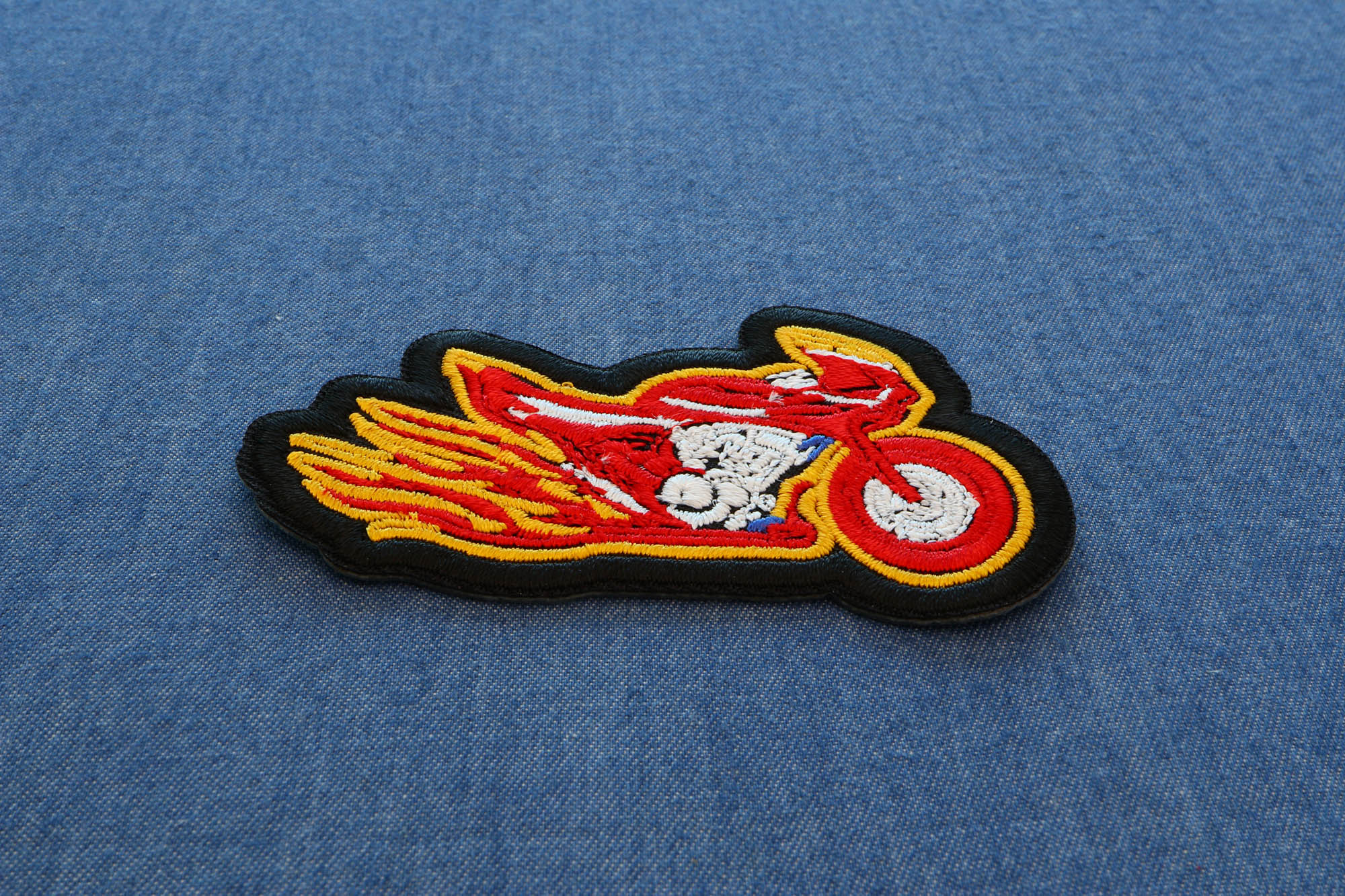 Flaming Crotch Rocket Motorcycle Patch, Biker Vest Patches, Sew or Iron ...