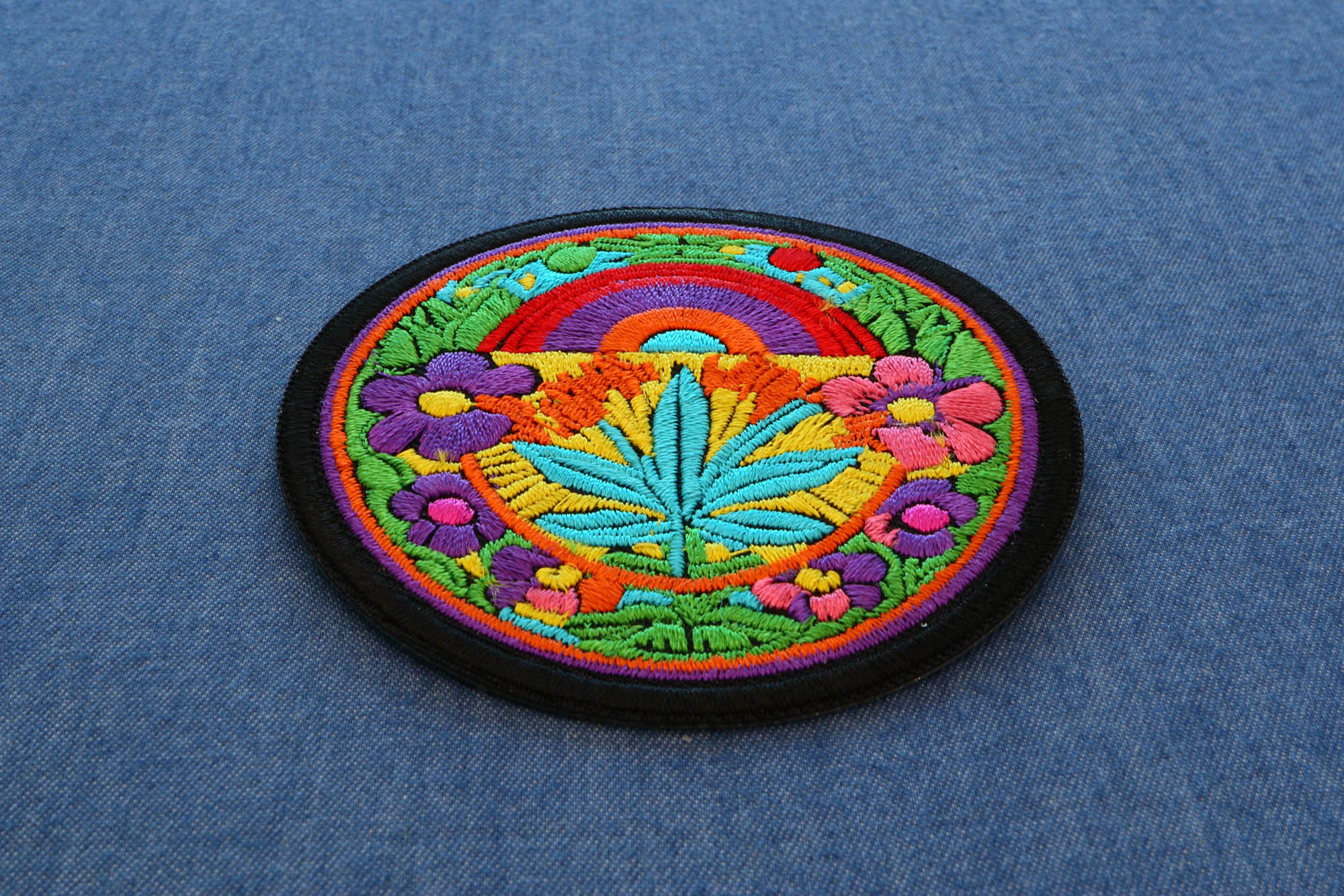 Hippie Flowers Pot Leaf Patch, Hippie Patches by Ivamis Patches