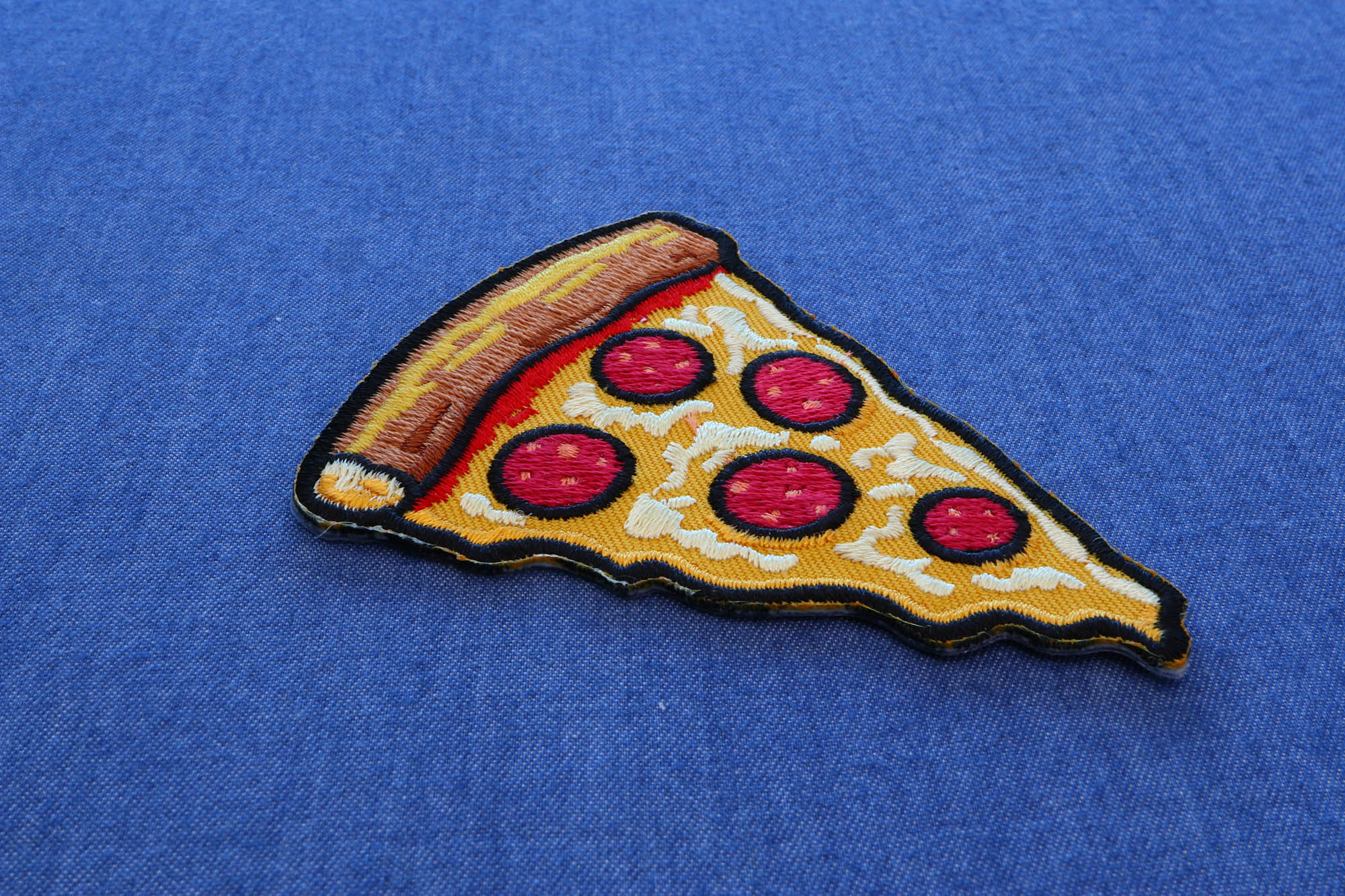 Pizza Slice Iron on Patch - Iron on Novelty Patches by Ivamis Patches