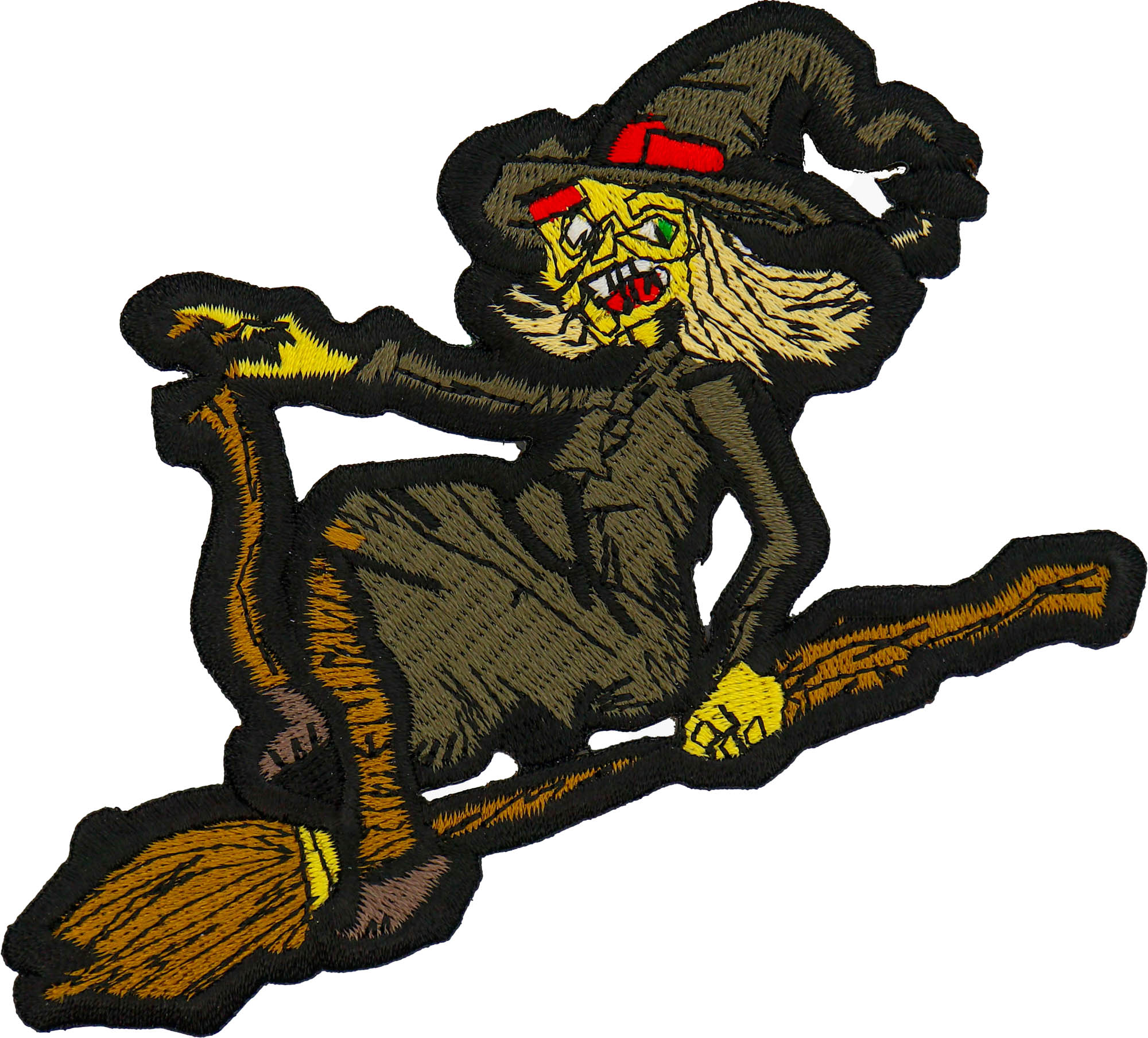 Witch on a Broom Patch - Iron on Novelty Patches by Ivamis Patches