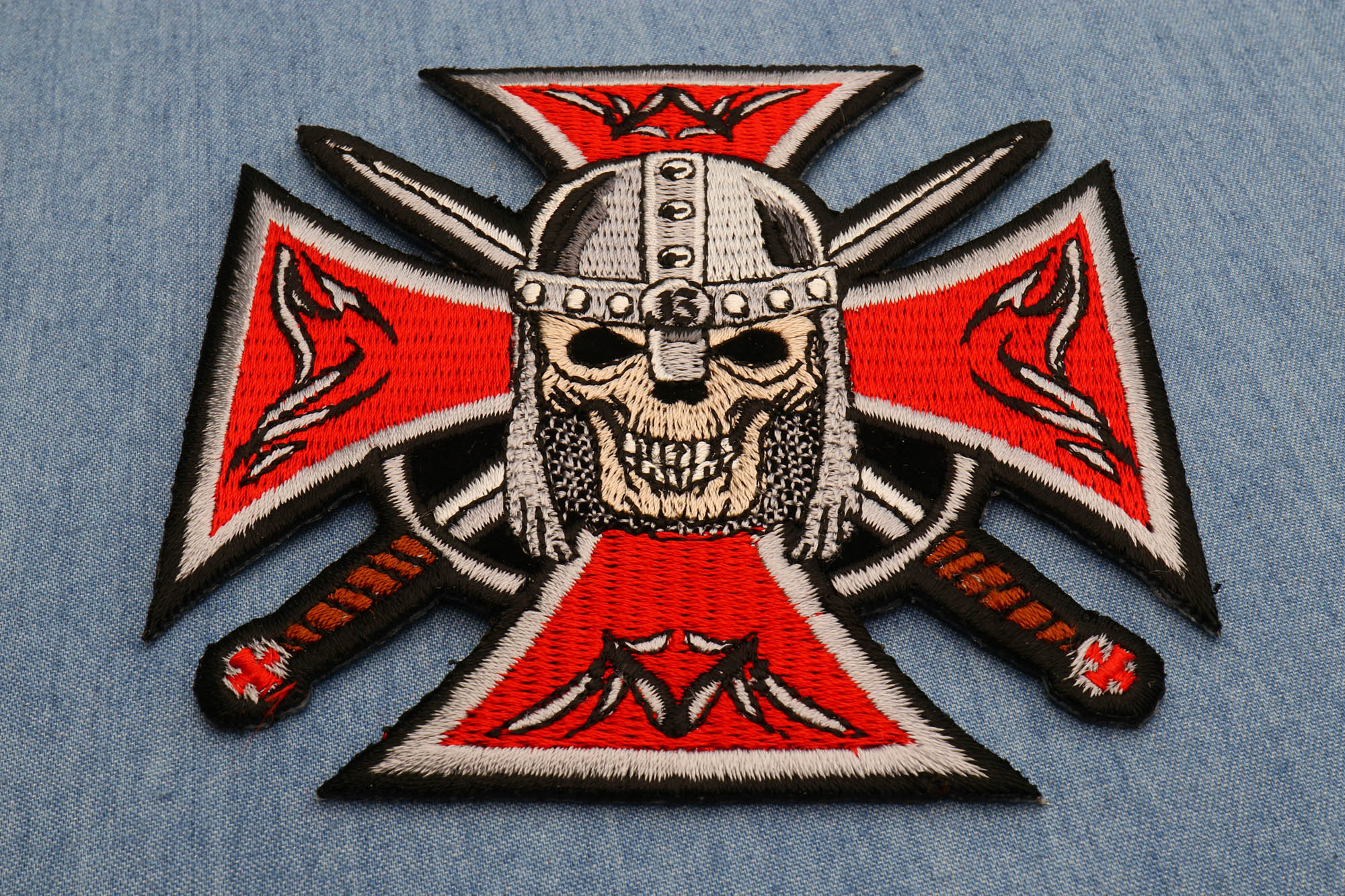 Red Maltese Cross Skull Knight Patch By Ivamis Patches