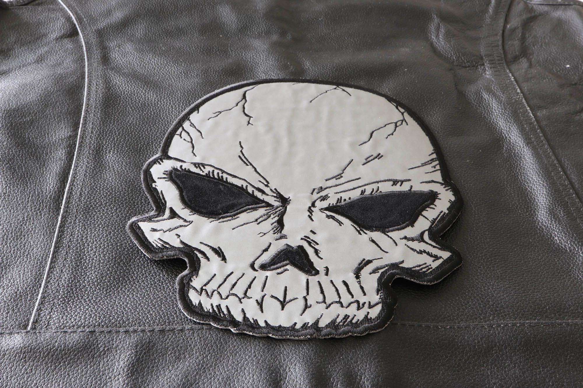 Reflective Skull Patch, Large Skull Patches for Biker Jackets by Ivamis ...