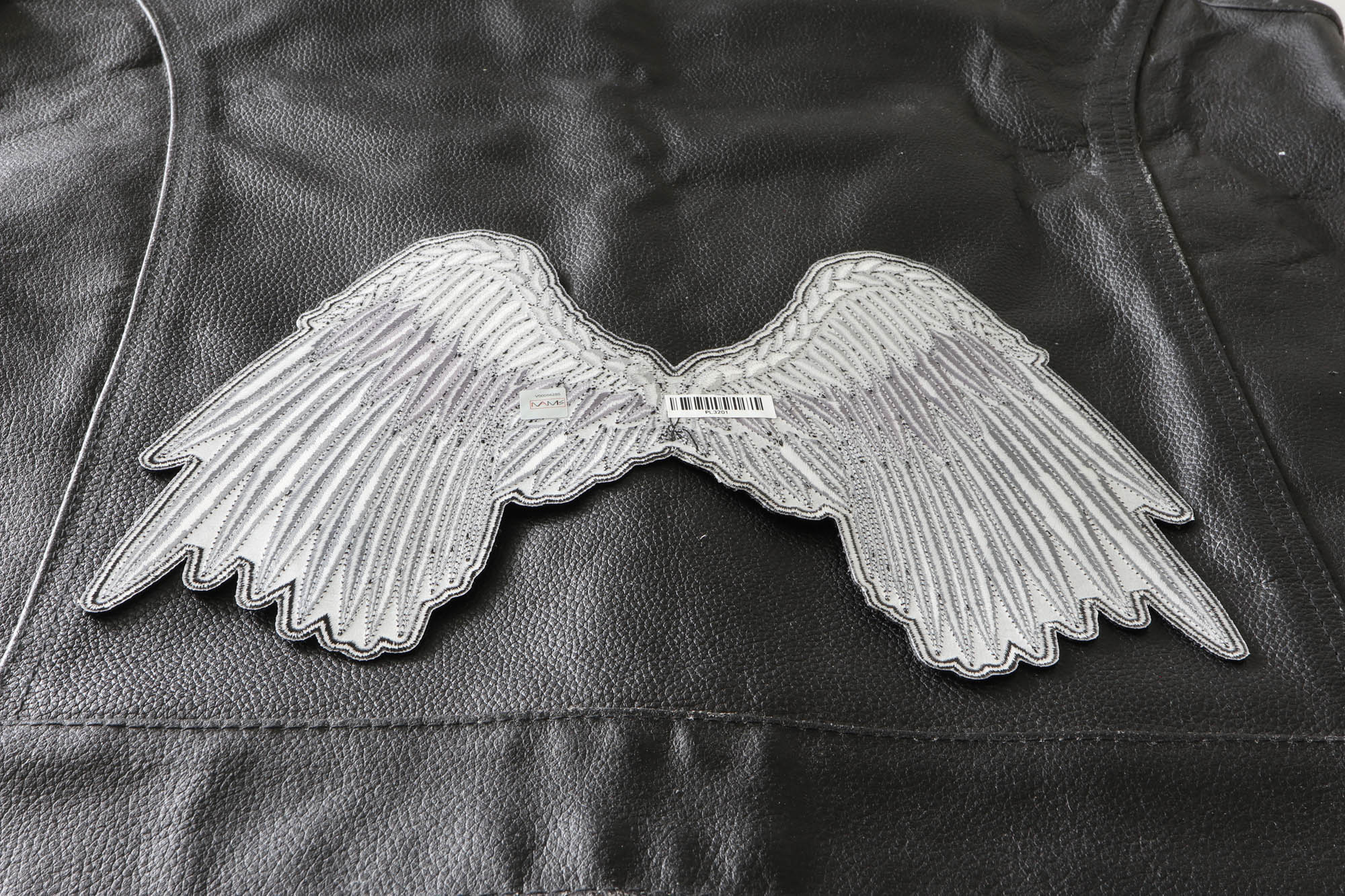 Angel Wings Beautifully Embroidered In Gray Large Back Patch | Angel ...