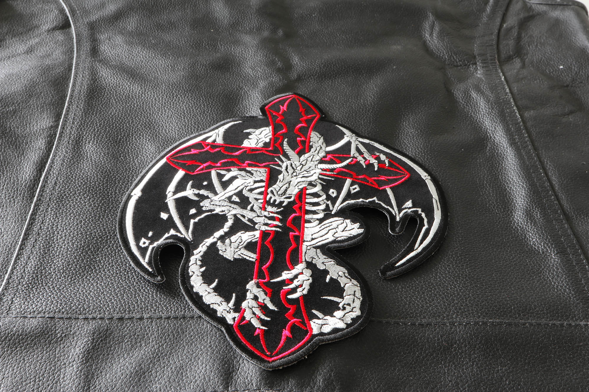 Dragon and Cross Patch, Large Skull Patches for Biker Jackets by Ivamis ...