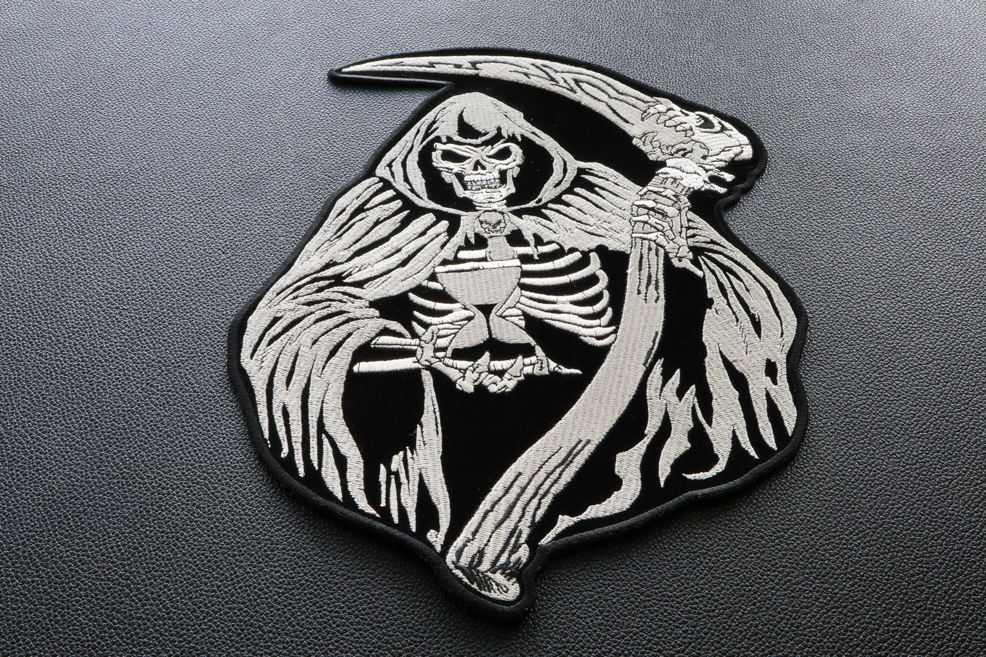 Sand Clock Reaper Patch, Large Skull Patches for Biker Jackets by ...