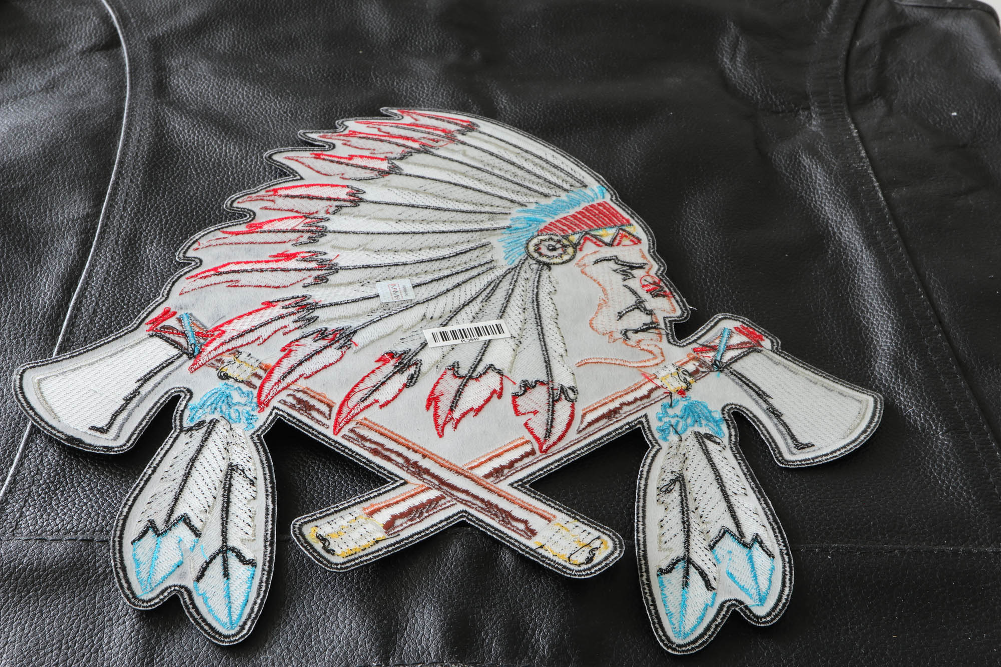 Indian Head Dress Axes and Feathers Large Back Patch | Native American ...