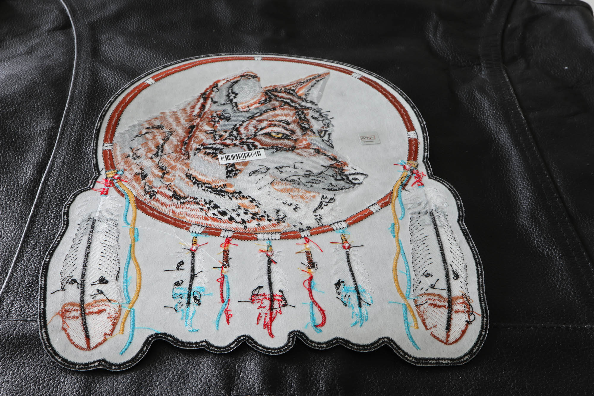 Pretty Wolf and Feathers Large Back Patch | Wolf Patches -TheCheapPlace