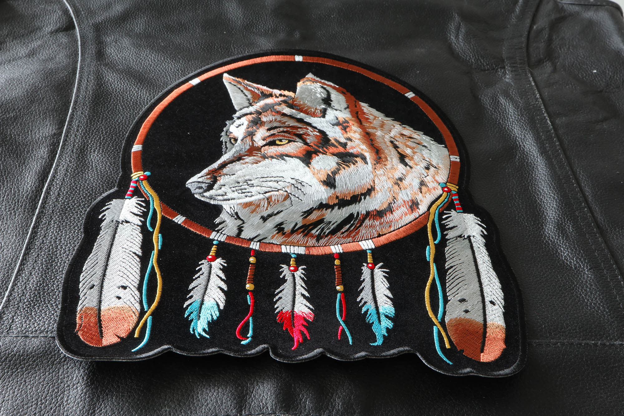 Dreamcatcher Wolf Feathers Patch, Large Animal Patches for Jackets by ...