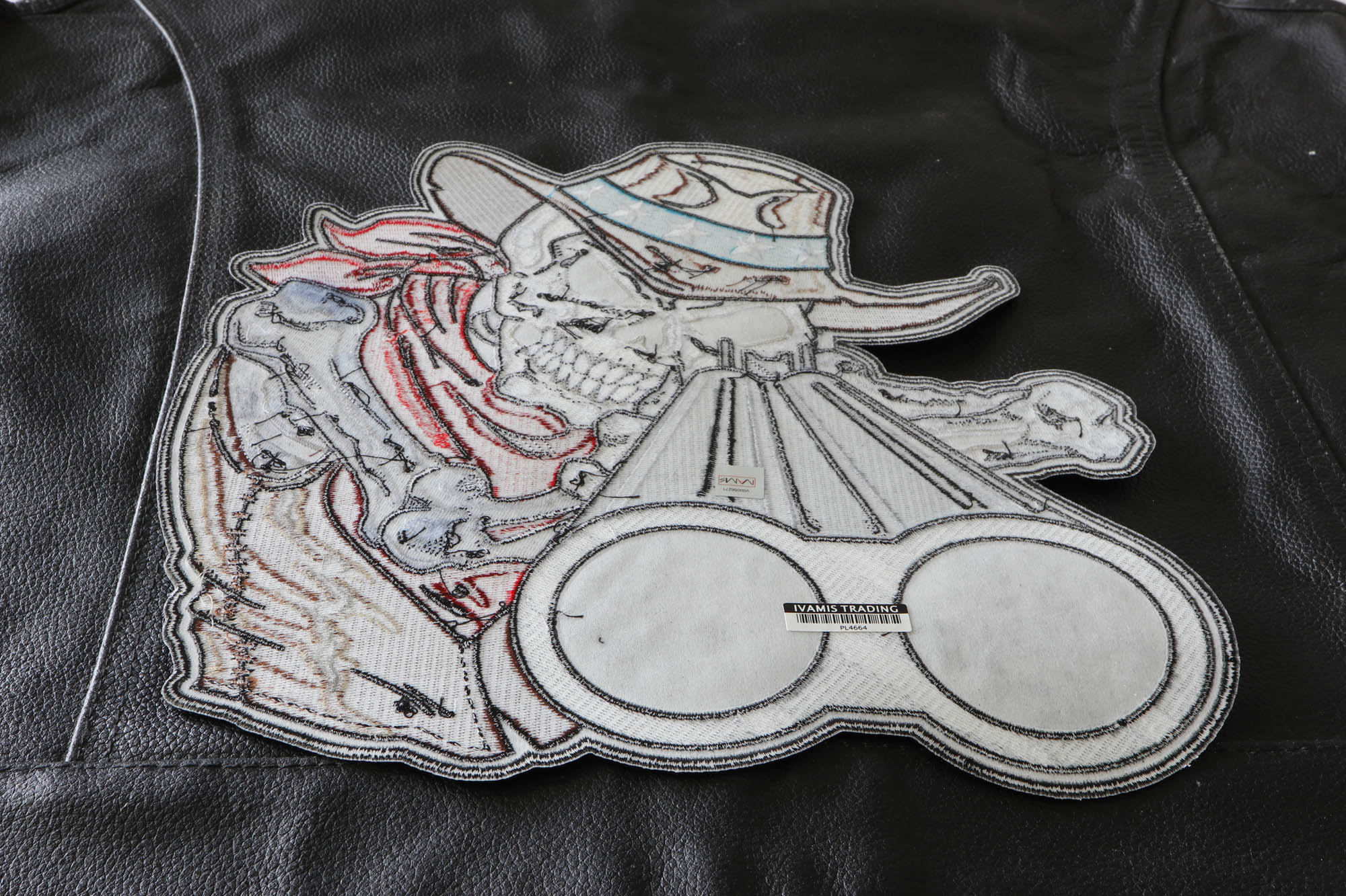 Cowboy Skull Large Back Patch for Jackets with Shotgun by Ivamis Patches