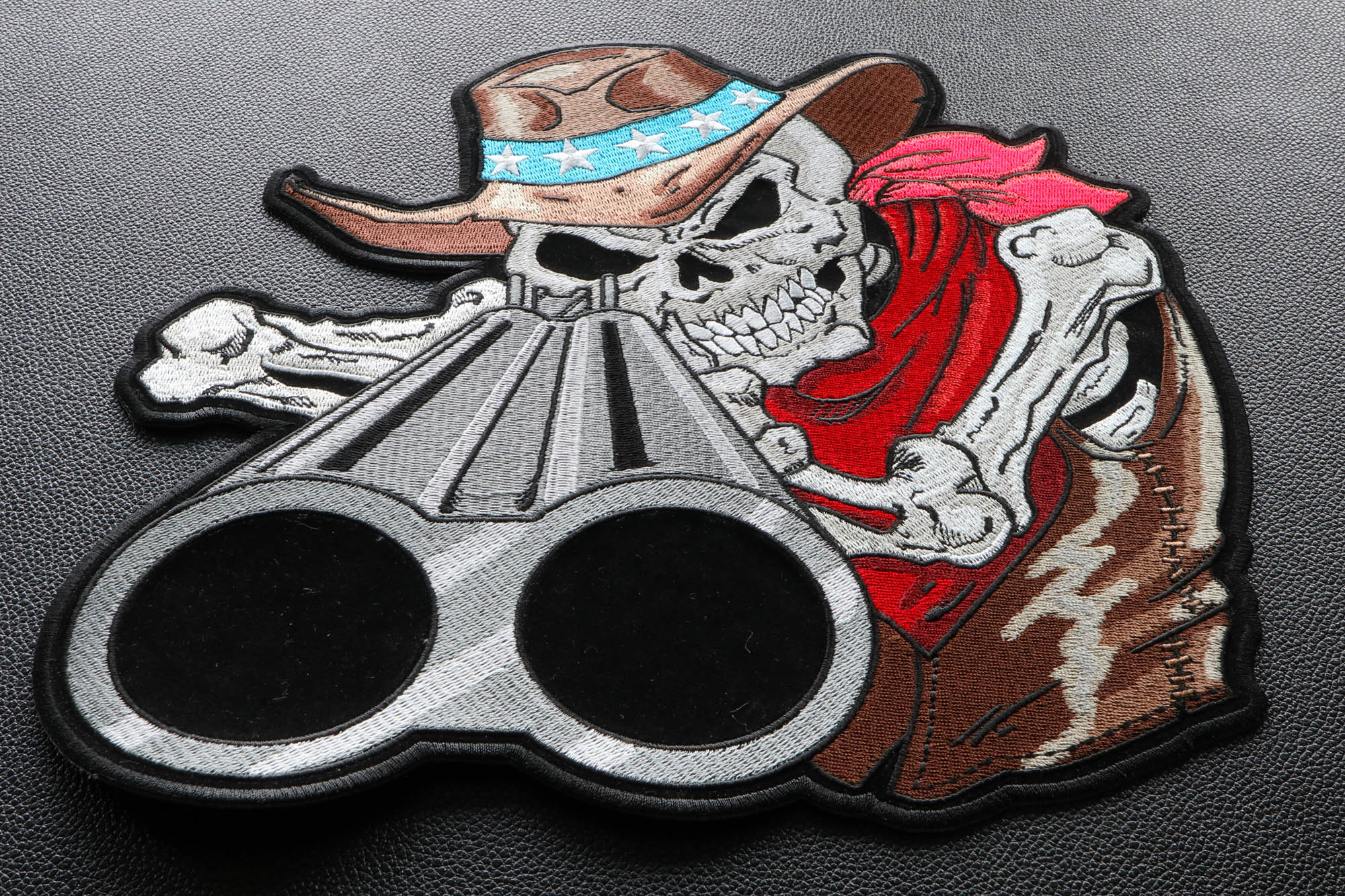 Cowboy Hat Skull and Shotgun Patch, Large Skull Patches for Biker ...