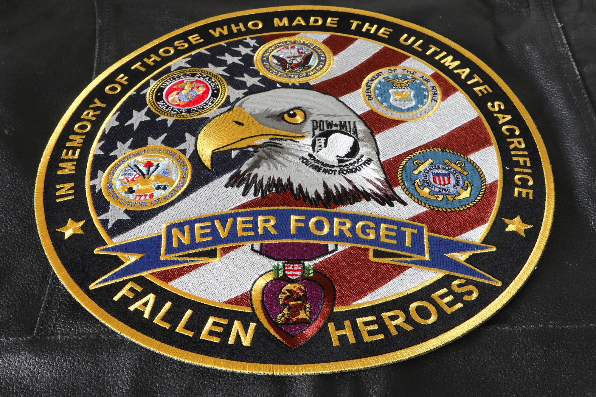 Never Forget Patch In Memory of Fallen Heroes, Large Patriotic Patches ...