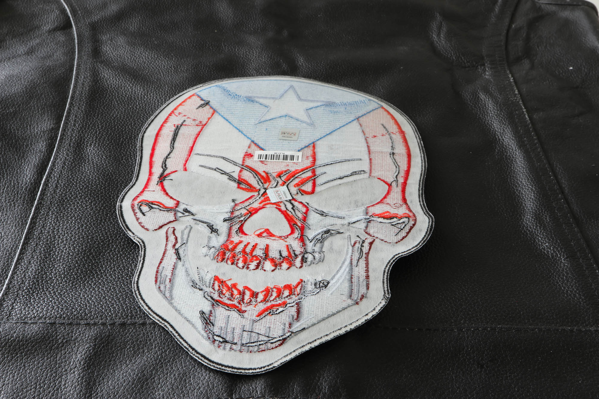 Puerto Rican Skull Large Back Patch | Skull Patches -TheCheapPlace