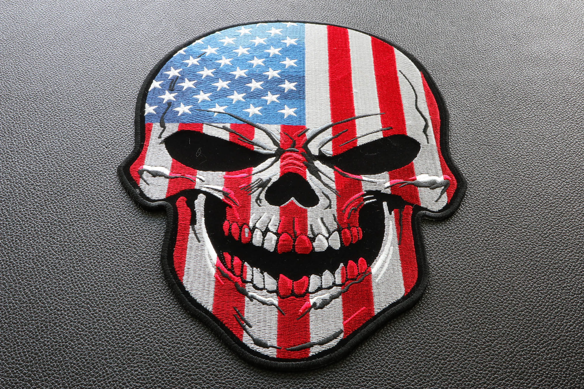 American Flag Skull Patch, Large Skull Patches for Biker Jackets by ...