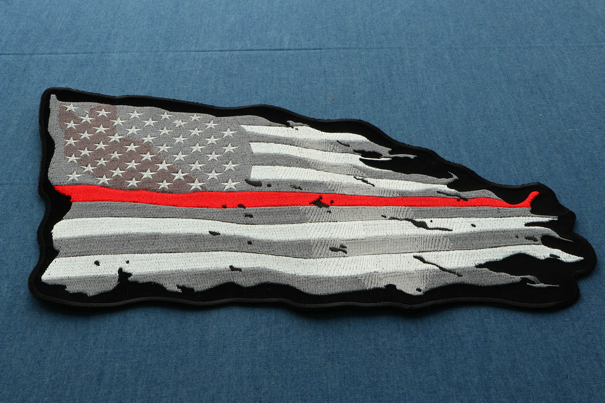 Red Stripe American Flag Patch, Large Patriotic Patches by Ivamis Patches