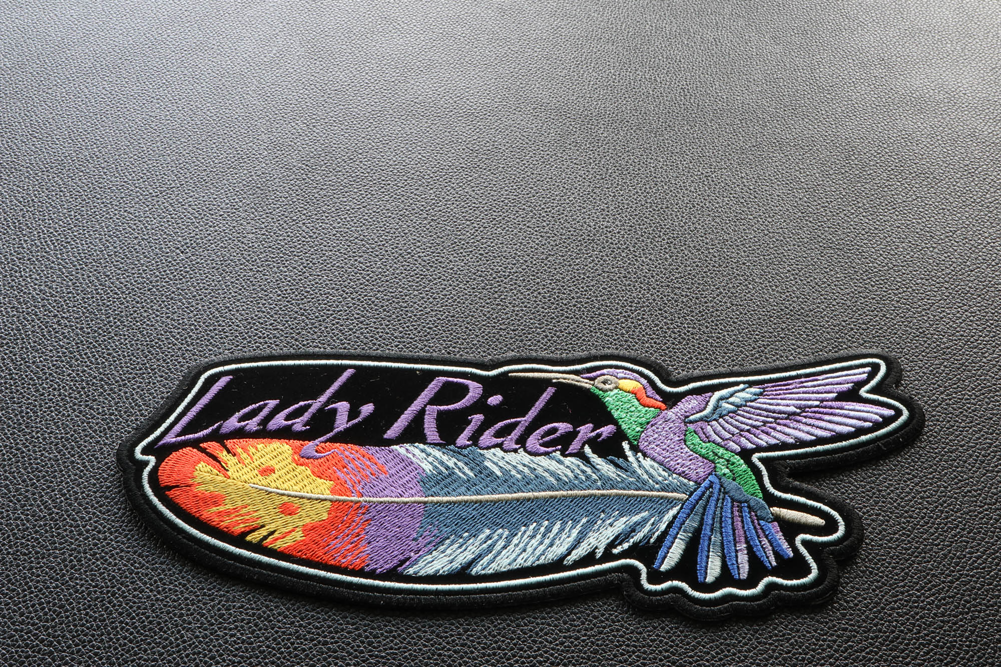 Hummingbird Lady Rider Feather Patch, Large Ladies Back Patches for ...