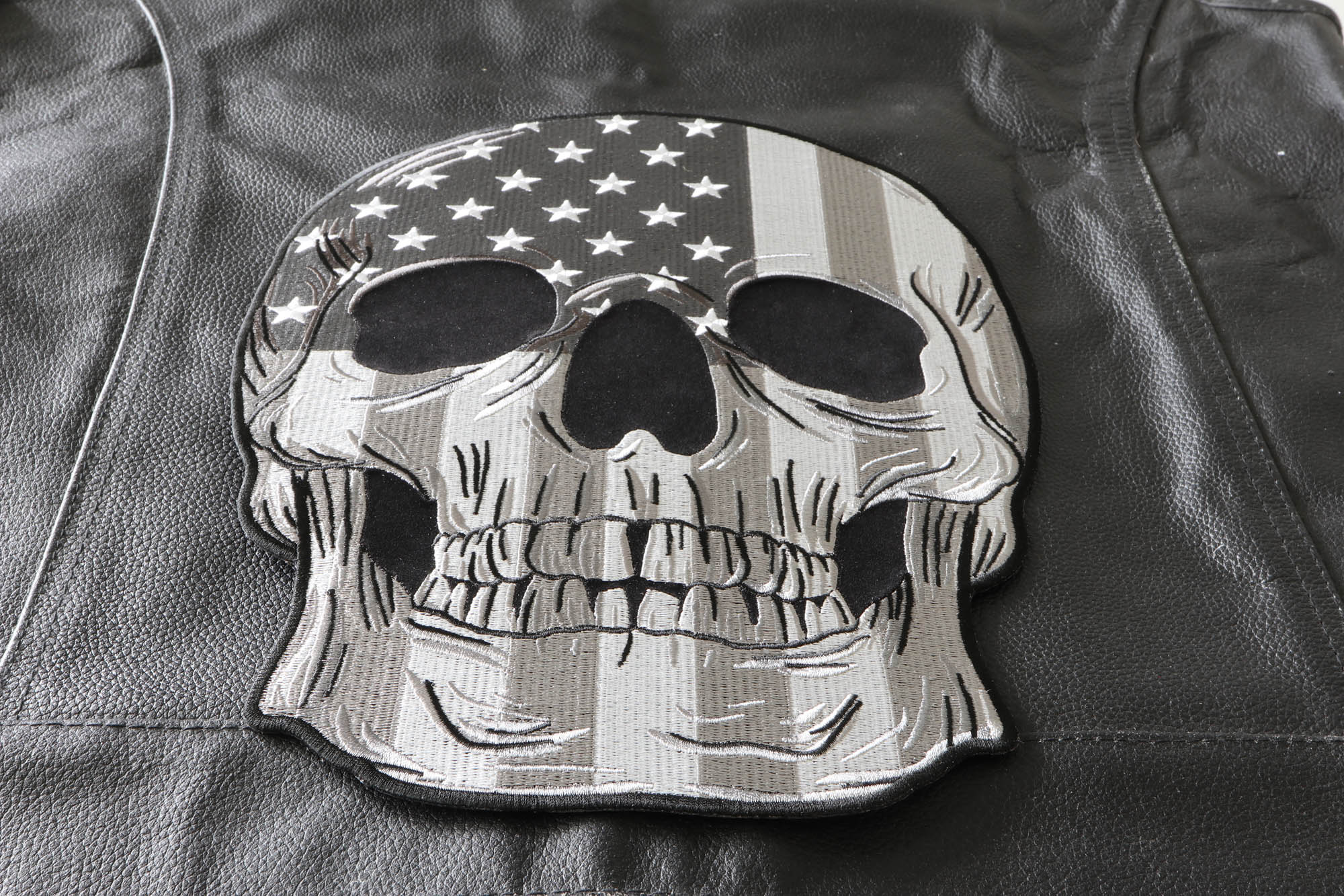 American Flag Skull Patch, Large Skull Patches for Biker Jackets by ...