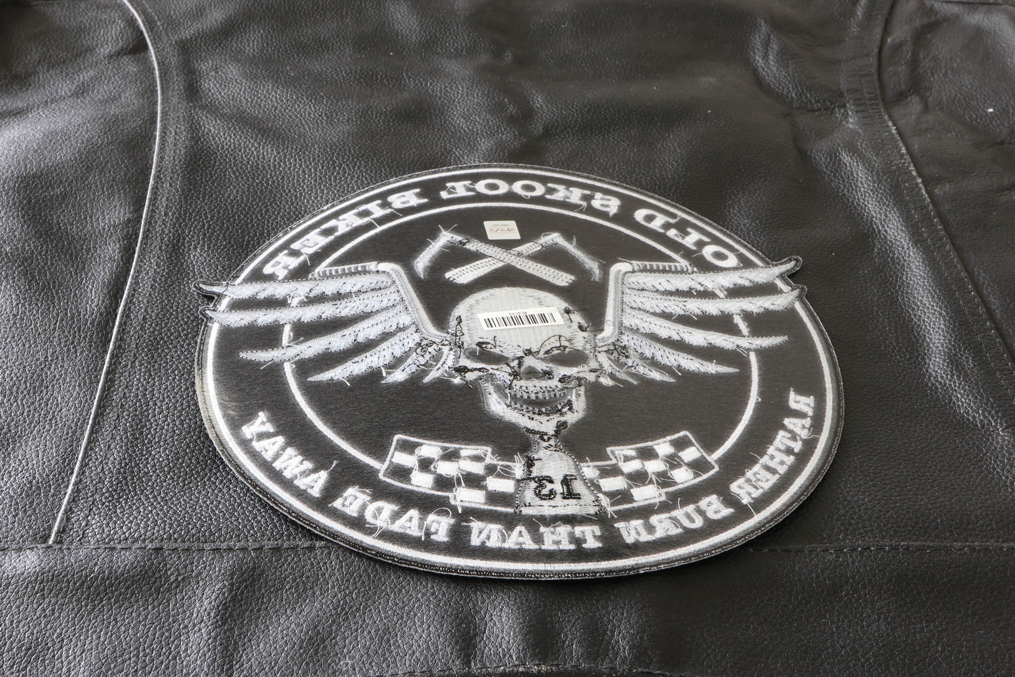Old Skool Biker Skull and Wings Embroidered Iron on Patch - TheCheapPlace
