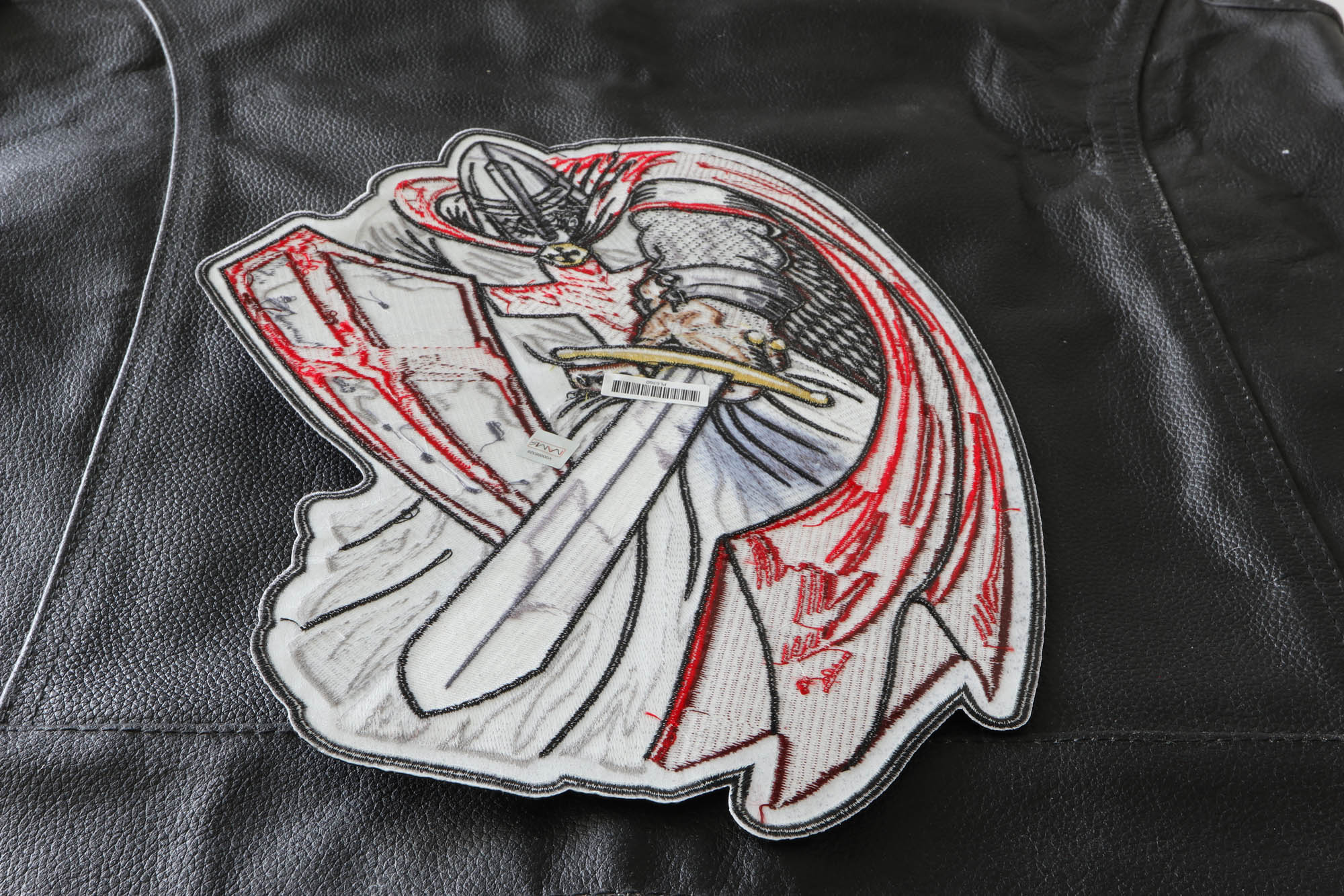 Red Cape Templar Knight Large Embroidered Iron on Patch - TheCheapPlace
