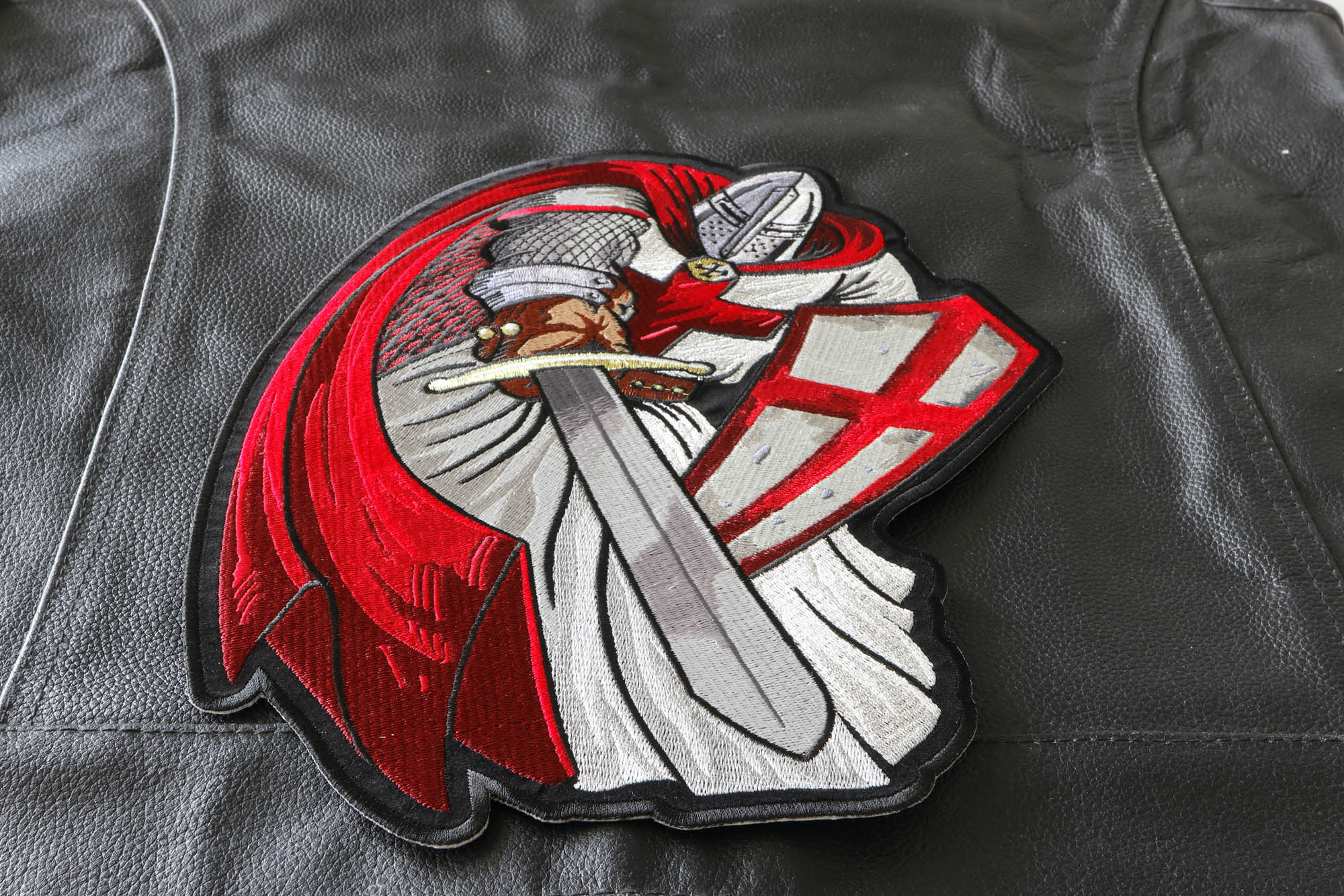 Red Caped Knight with Sword and Shield Patch, Large Christian Back ...