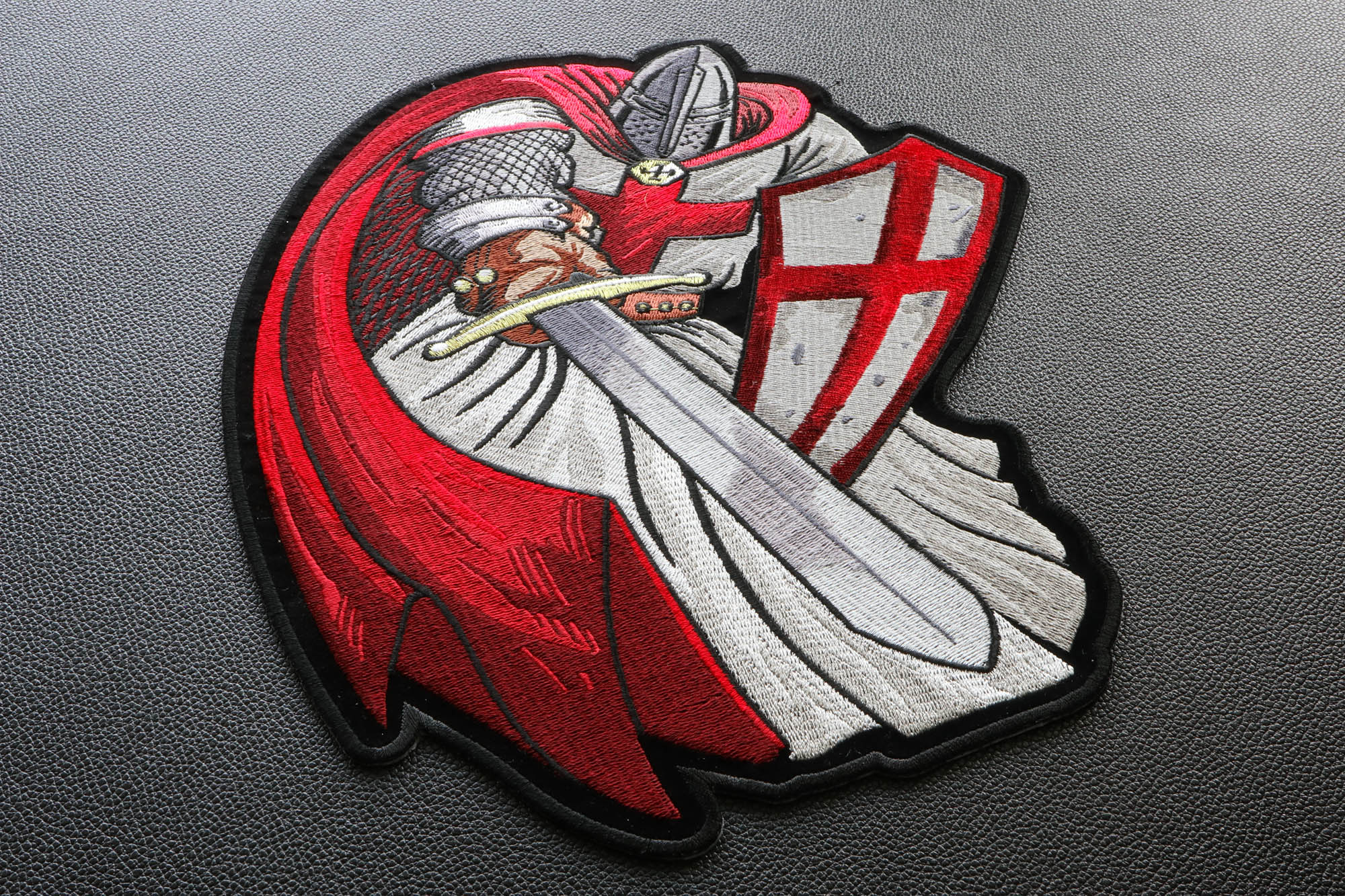 Red Caped Knight with Sword and Shield Patch, Large Christian Back ...
