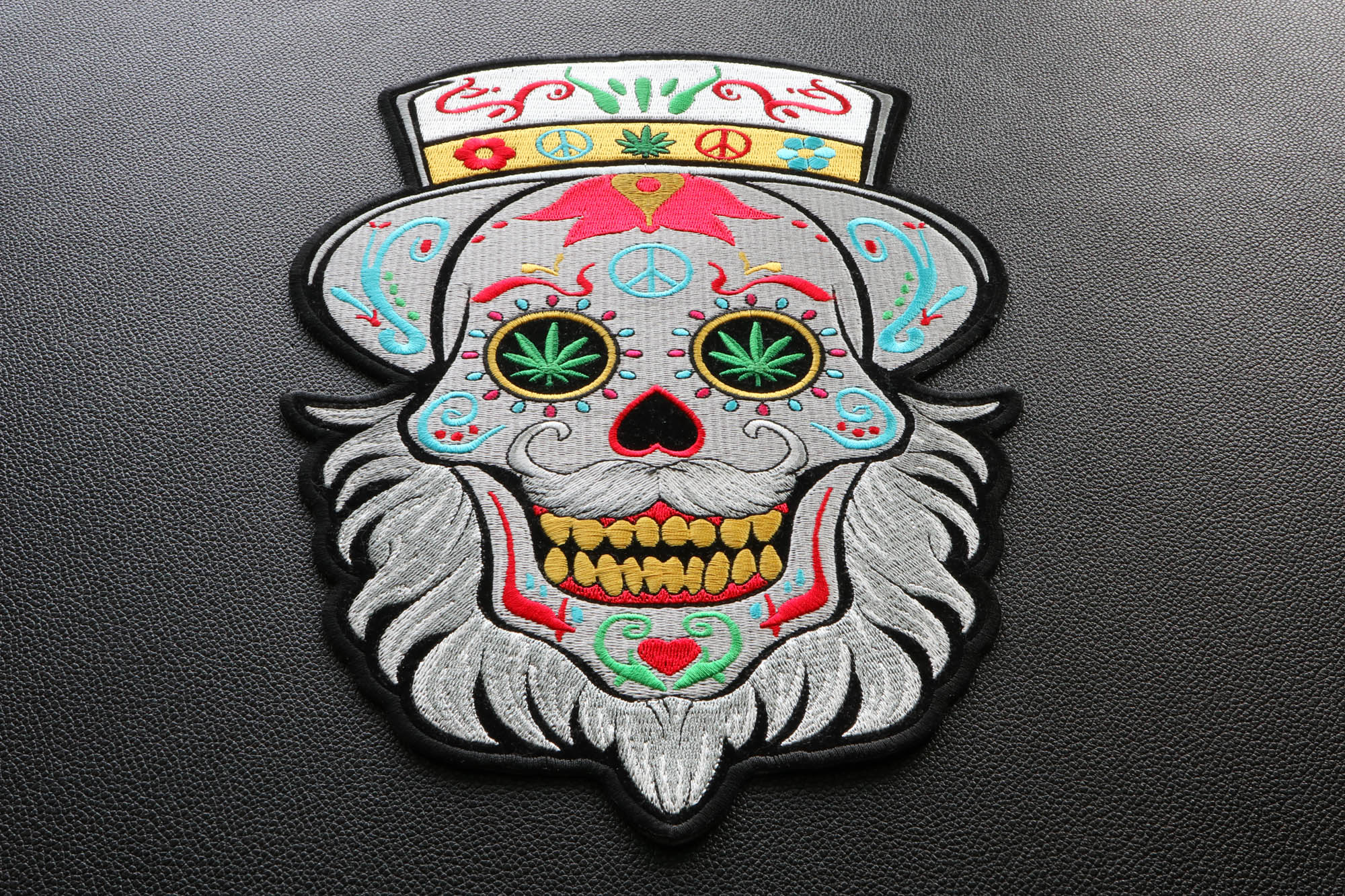Bearded Sugar Skull Patch, Large Skull Patches by Ivamis Patches