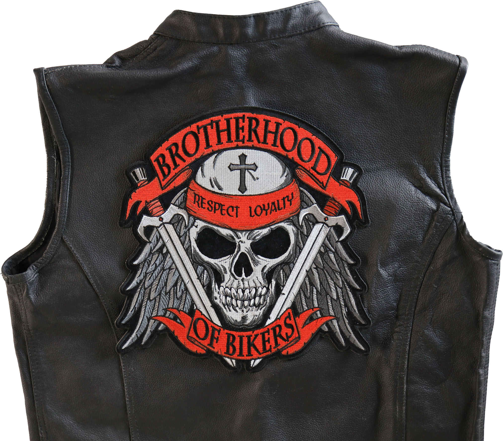 Brotherhood of Bikers Respect and Loyalty Skull Large Biker Back Patch ...
