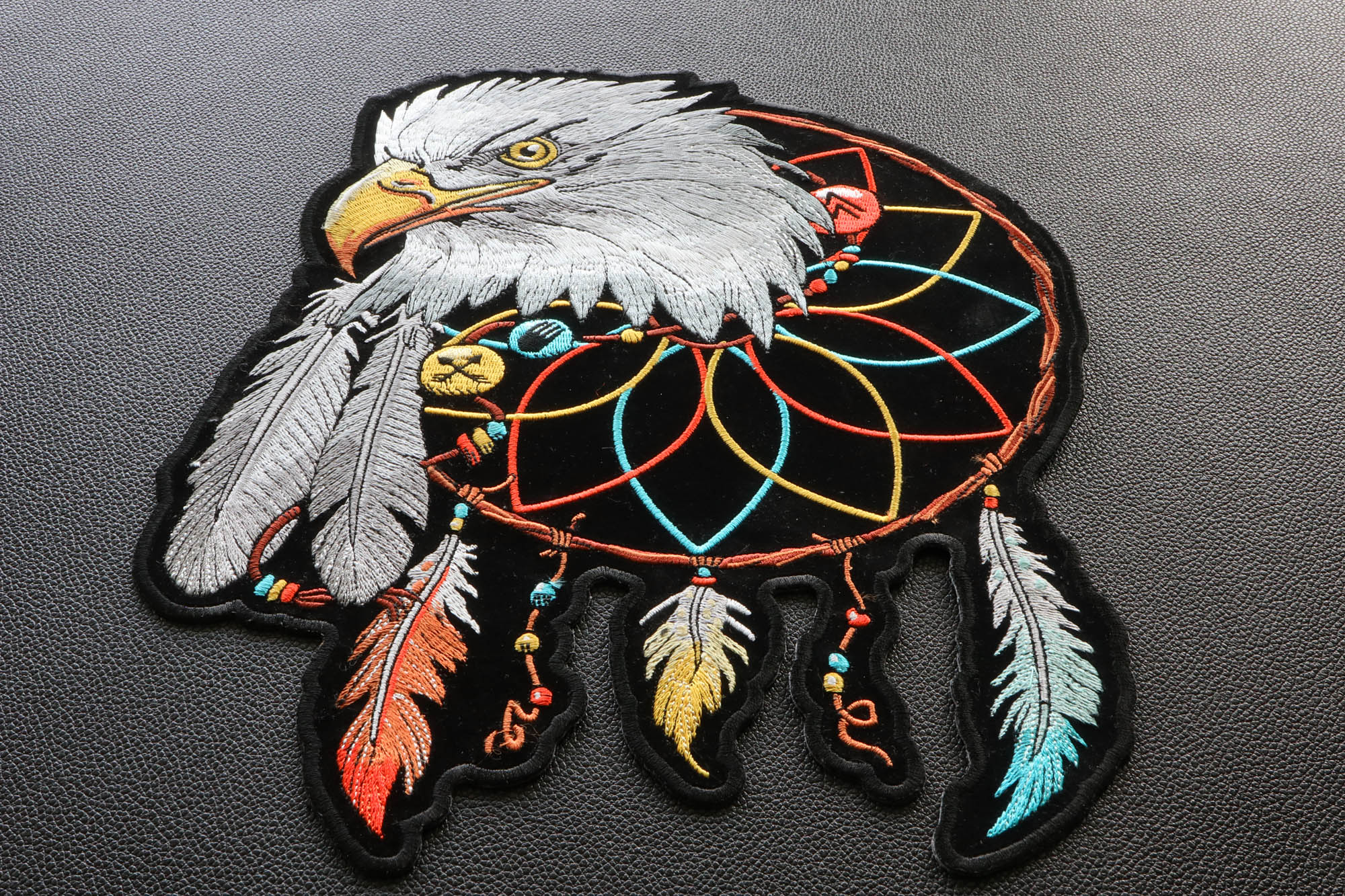 Eagle and Feathers in Dream Catcher Patch, Large Eagle Patches for ...